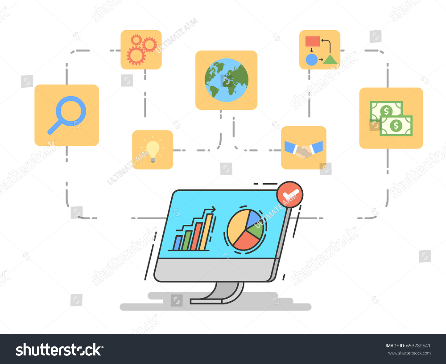 Marketing Process Plan Map Vector Illustration Stock Vector (Royalty ...