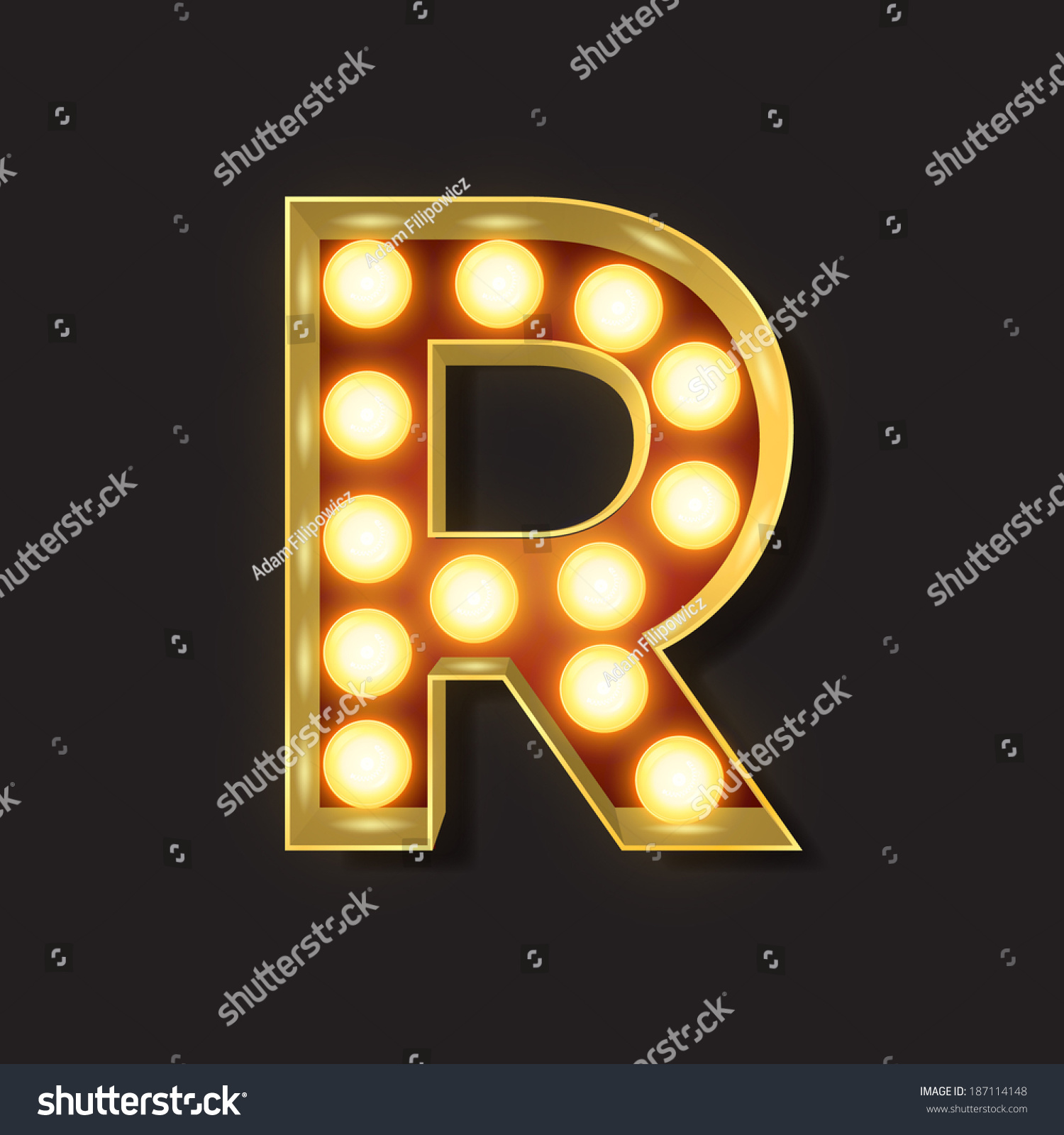 Marquee Light Letter - Vector - R - 187114148 : Shutterstock