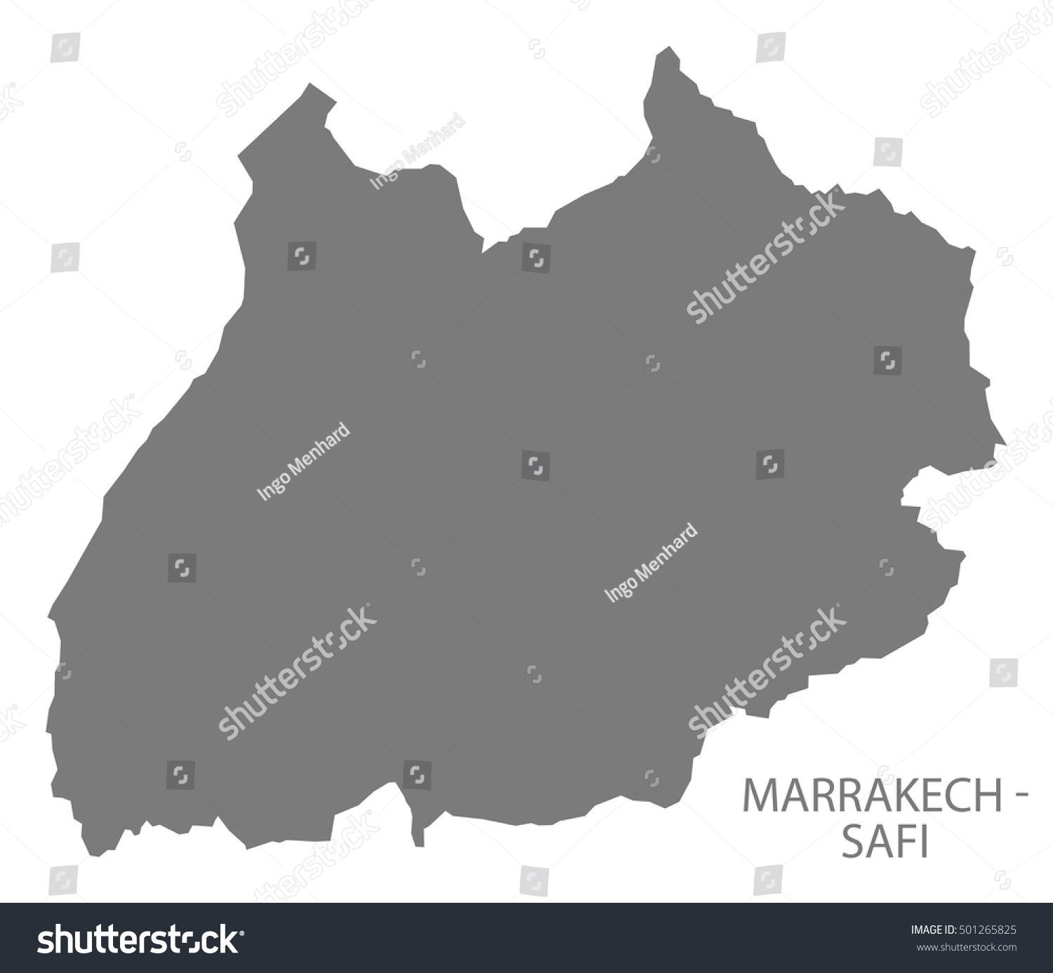 Marrakech Safi Morocco Map Grey Stock Vector (Royalty Free) 501265825 ...