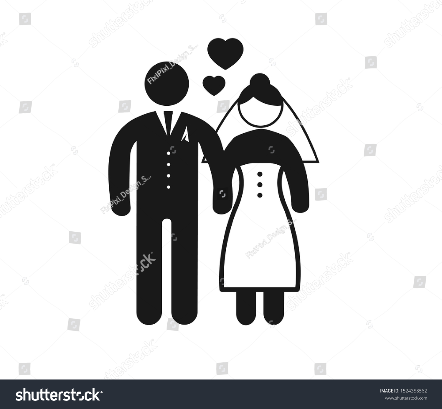 Marriage Icon Wedding Vector Isolate: vector de stock (libre de ...