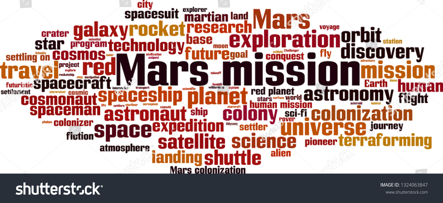 Mars Mission Word Cloud Concept Vector: vector de stock (libre de ...