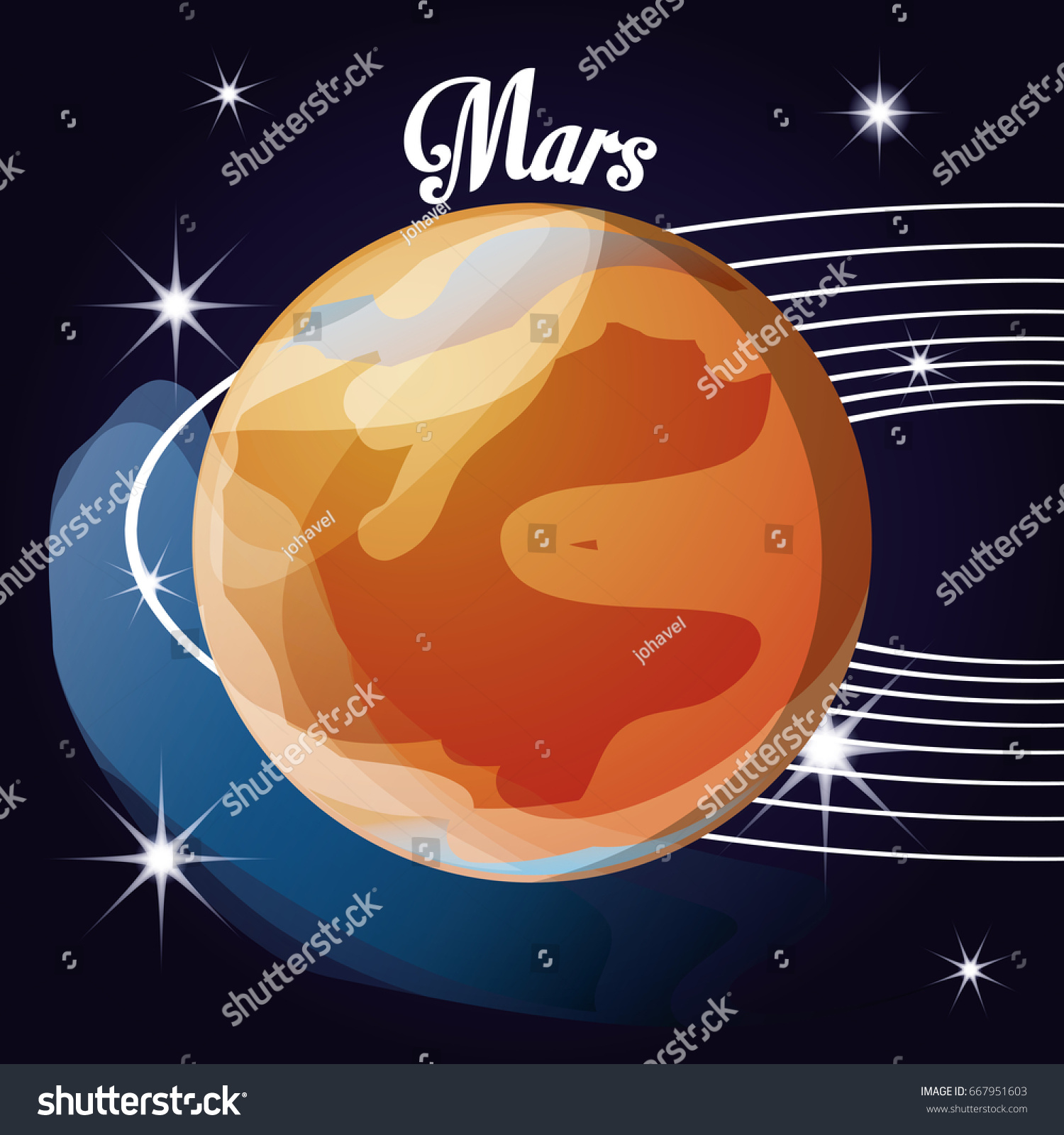 Mars Planet Solar System Creation Stock Vector (Royalty Free) 667951603 ...