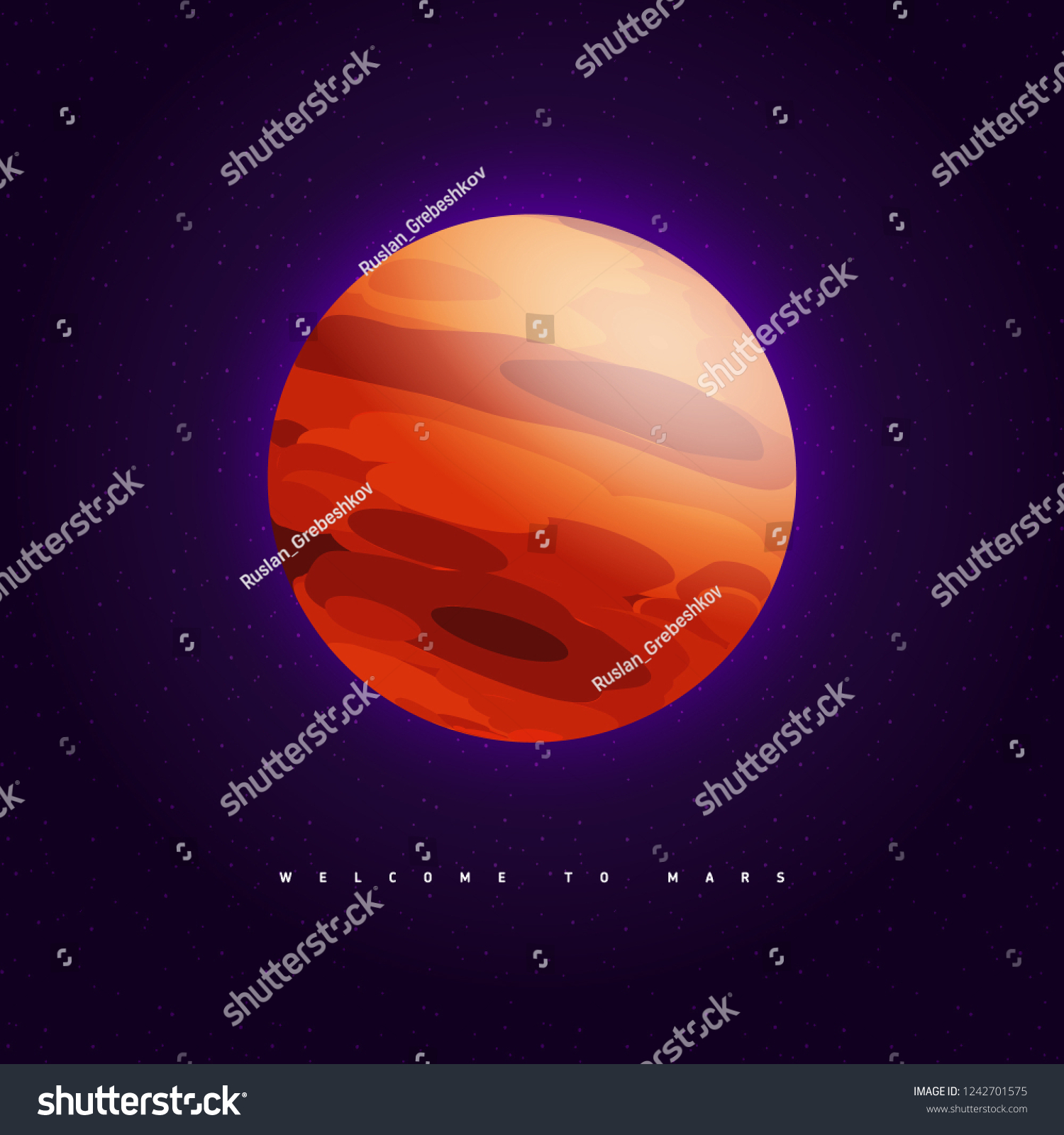 Mars Red Planet Solar System Stock Vector (Royalty Free) 1242701575