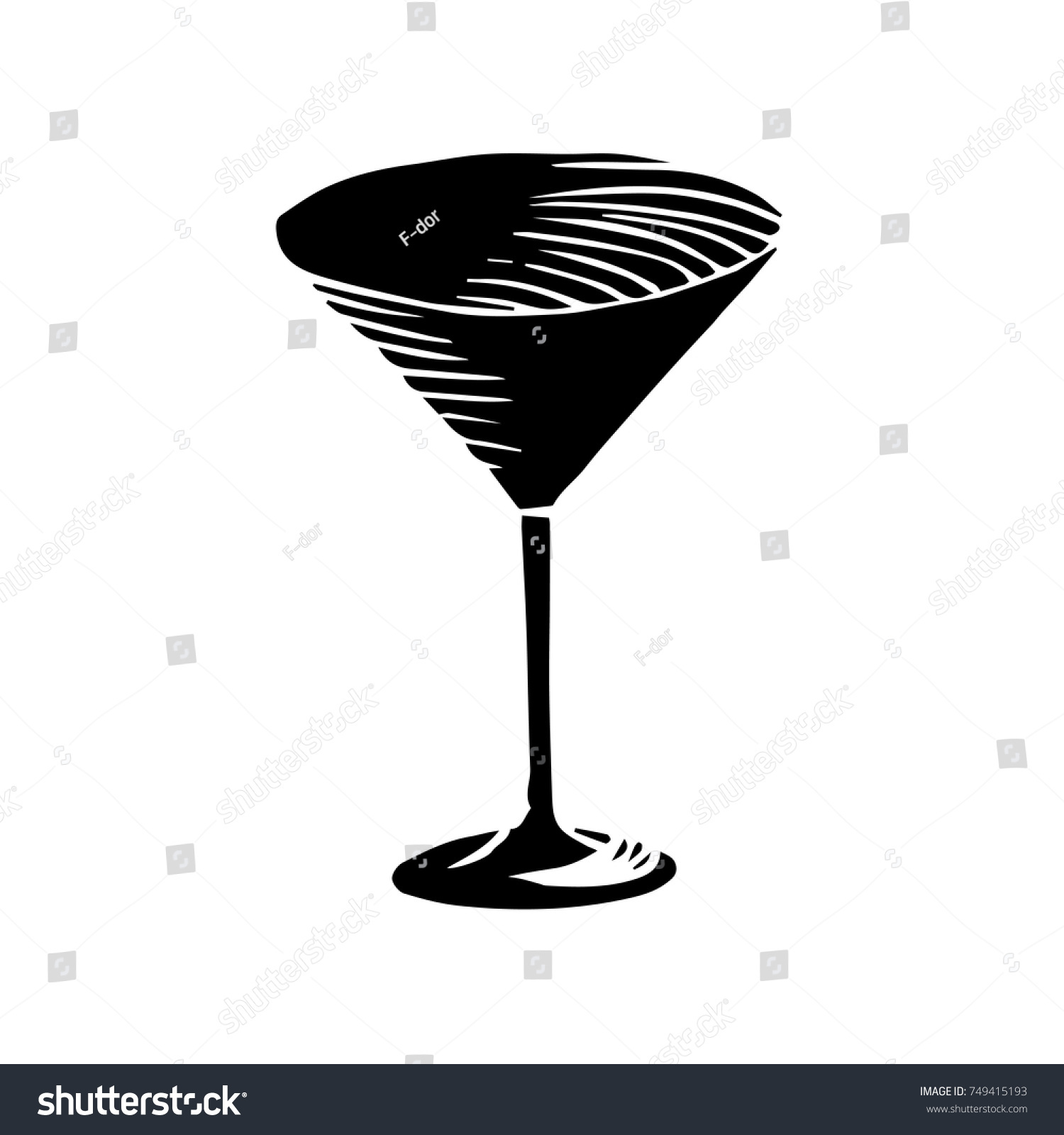Martini Glass Vector Sketch Stock Vector (Royalty Free) 749415193 ...