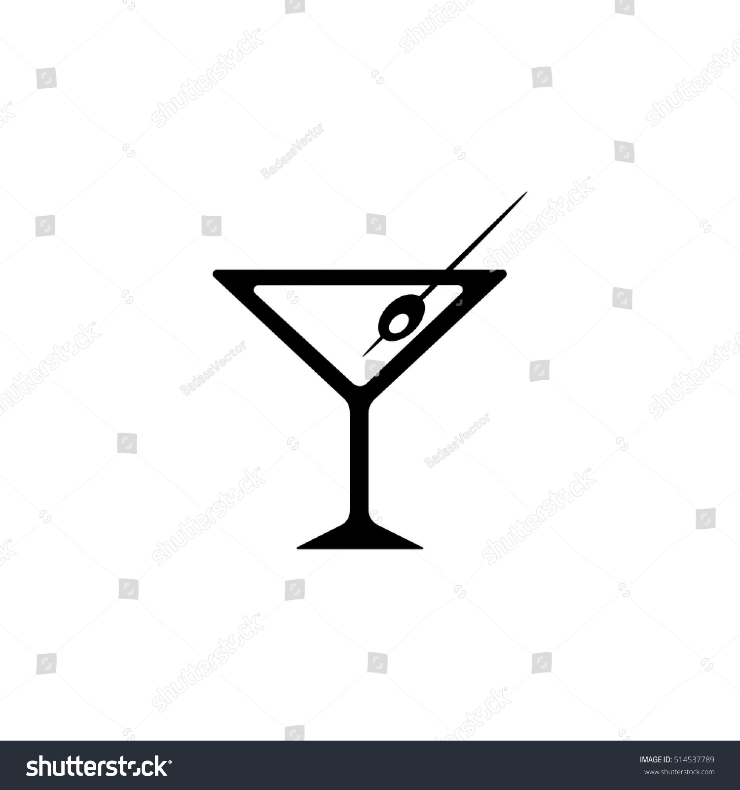 Martini Glass Olive Icon Vector Stock Vector 514537789 Shutterstock
