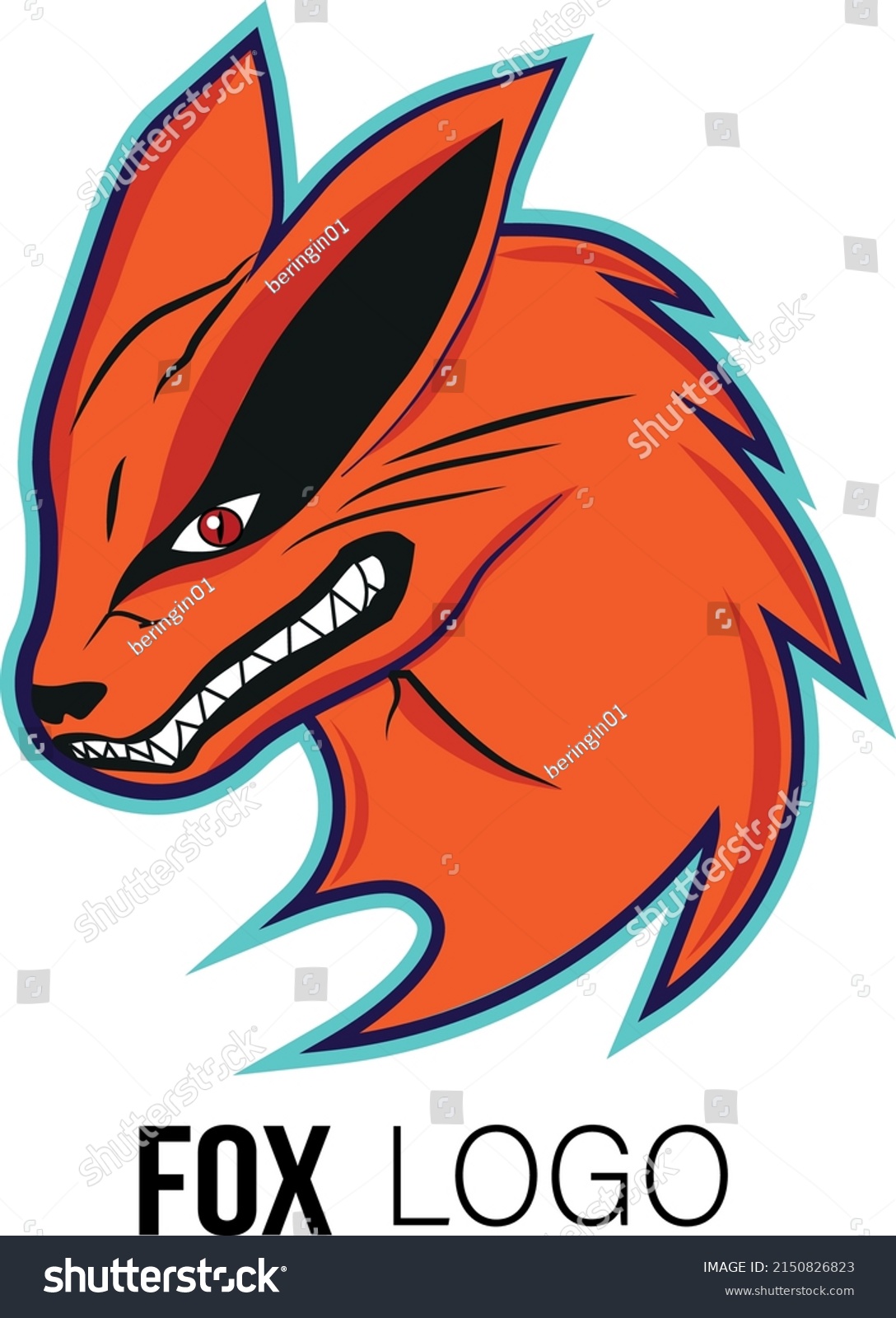 Mascot Fox Logo Esport Vector Stock Vector (Royalty Free) 2150826823 ...