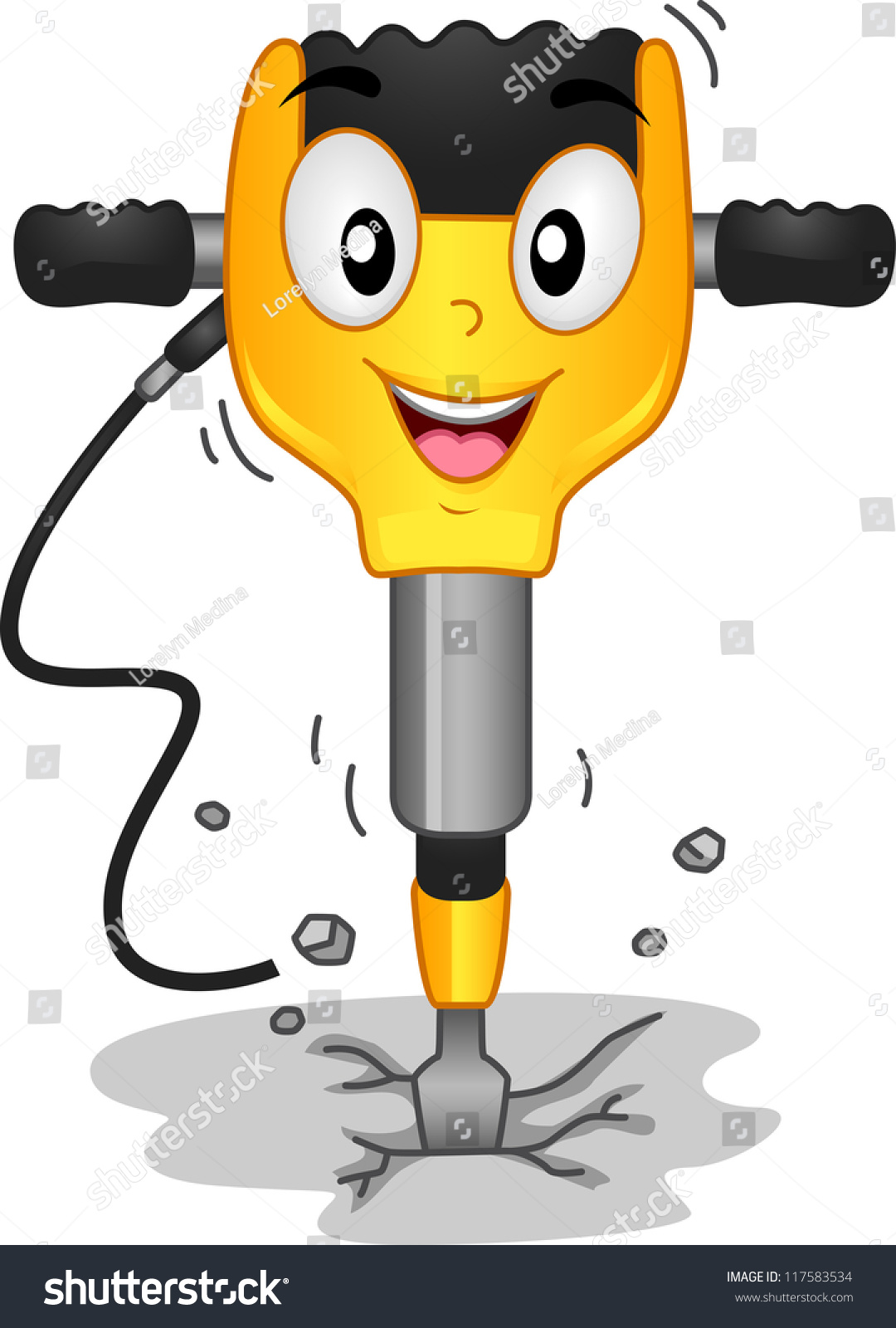 Mascot Illustration Featuring Jackhammer Stock Vector (Royalty Free ...