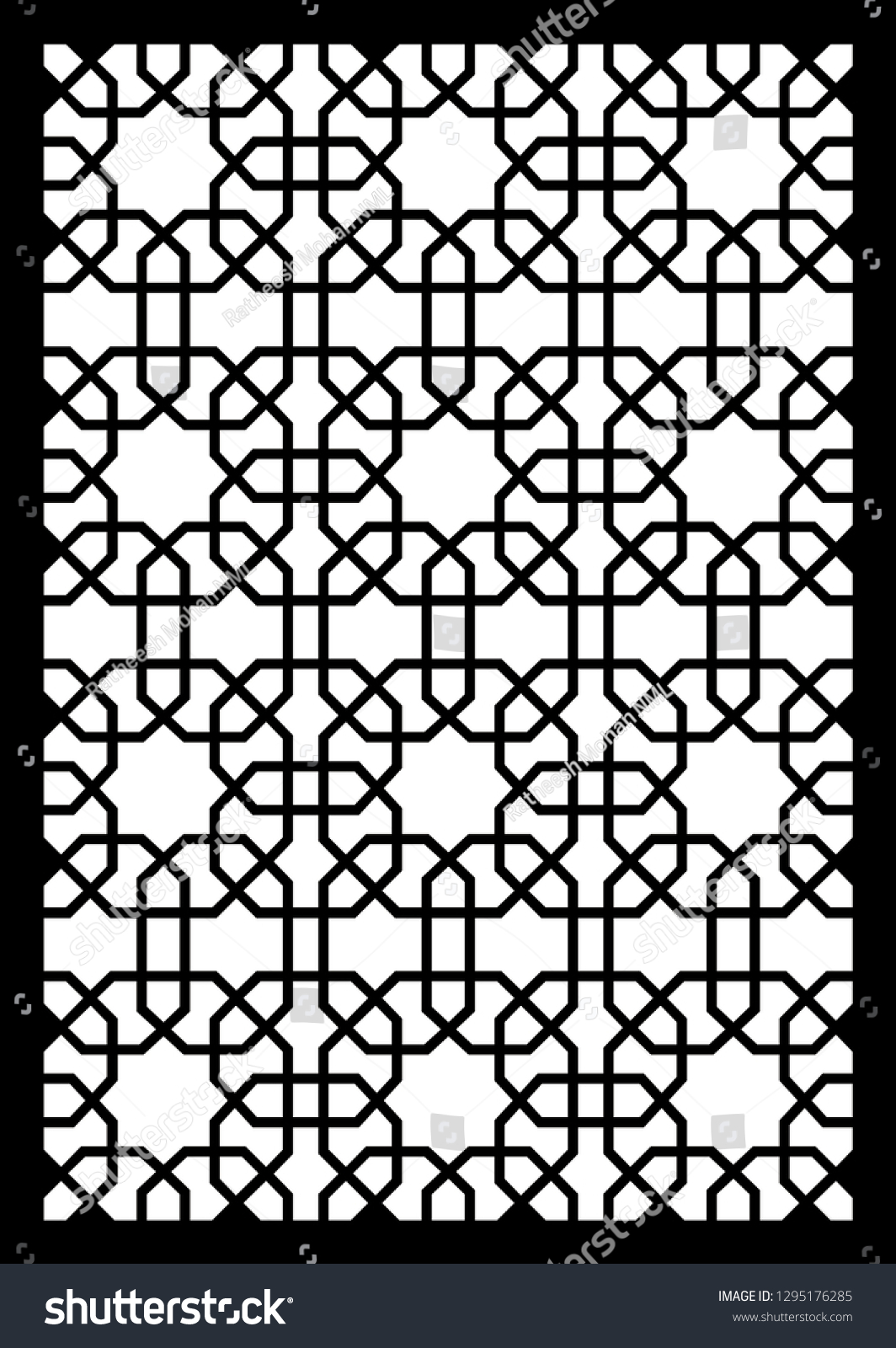 Mashrabiya Pattern Design Stock Vector (Royalty Free) 1295176285 ...