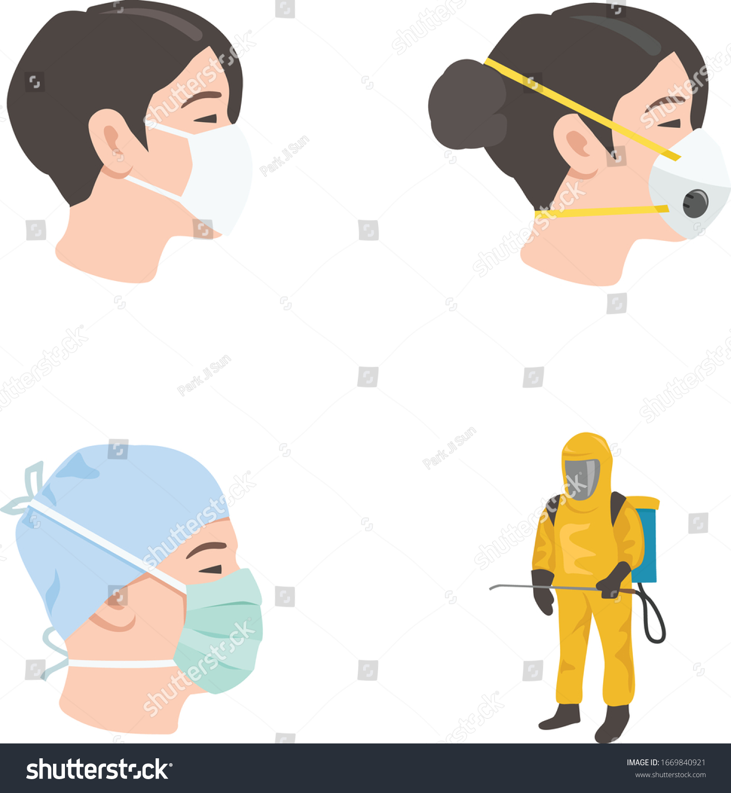 Mask Hazmat Vector Icons Stock Vector (Royalty Free) 1669840921