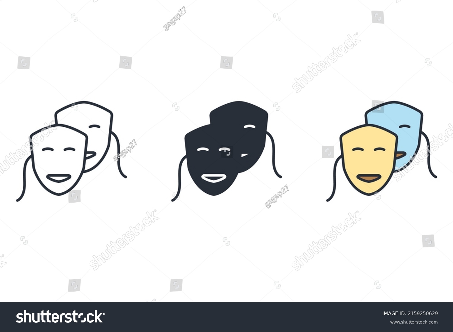 Mask Icons Symbol Vector Elements Infographic Stock Vector (Royalty ...