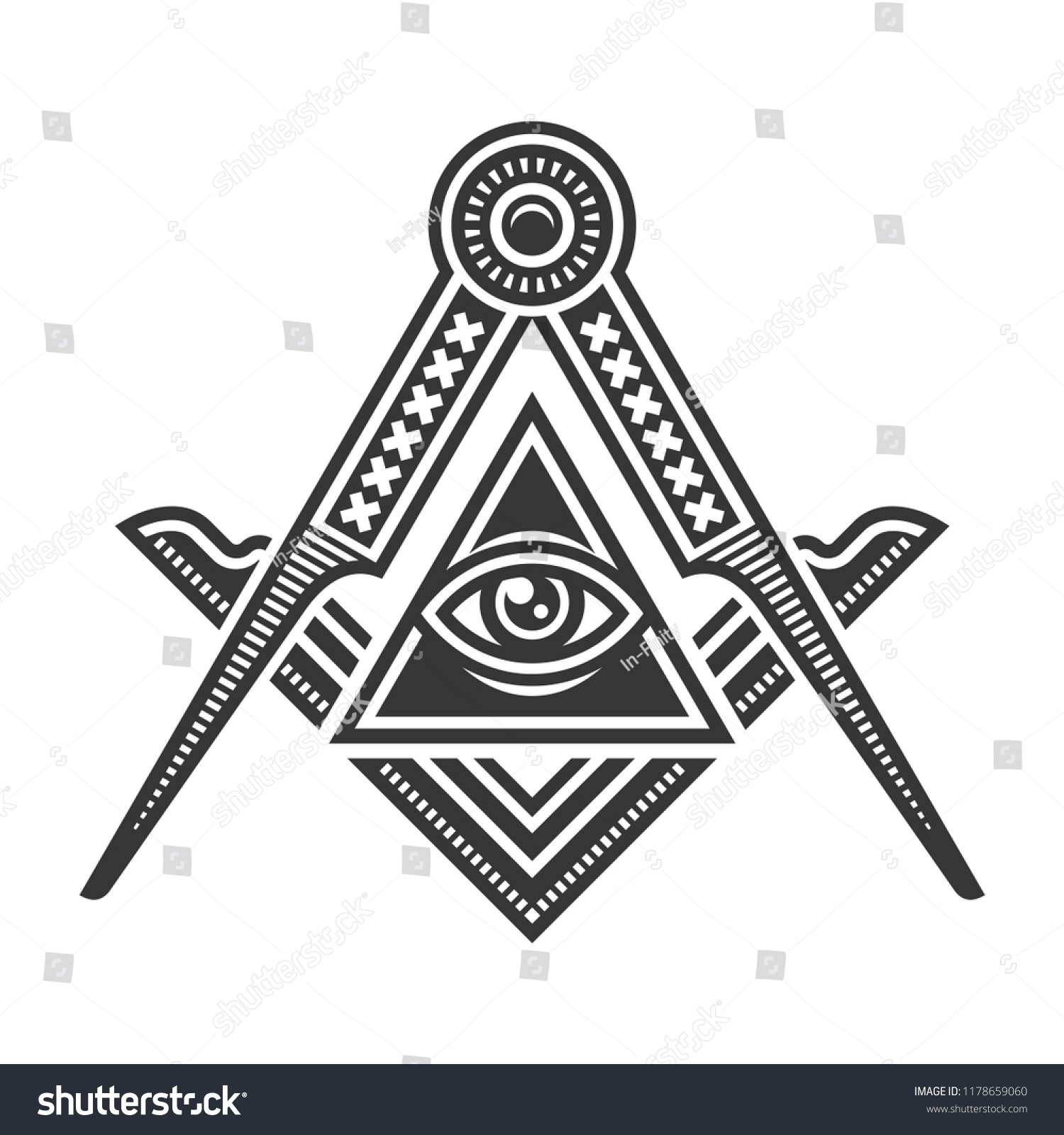 Vektor Stok Masonic Freemasonry Emblem Icon Logo Vector (Tanpa Royalti ...