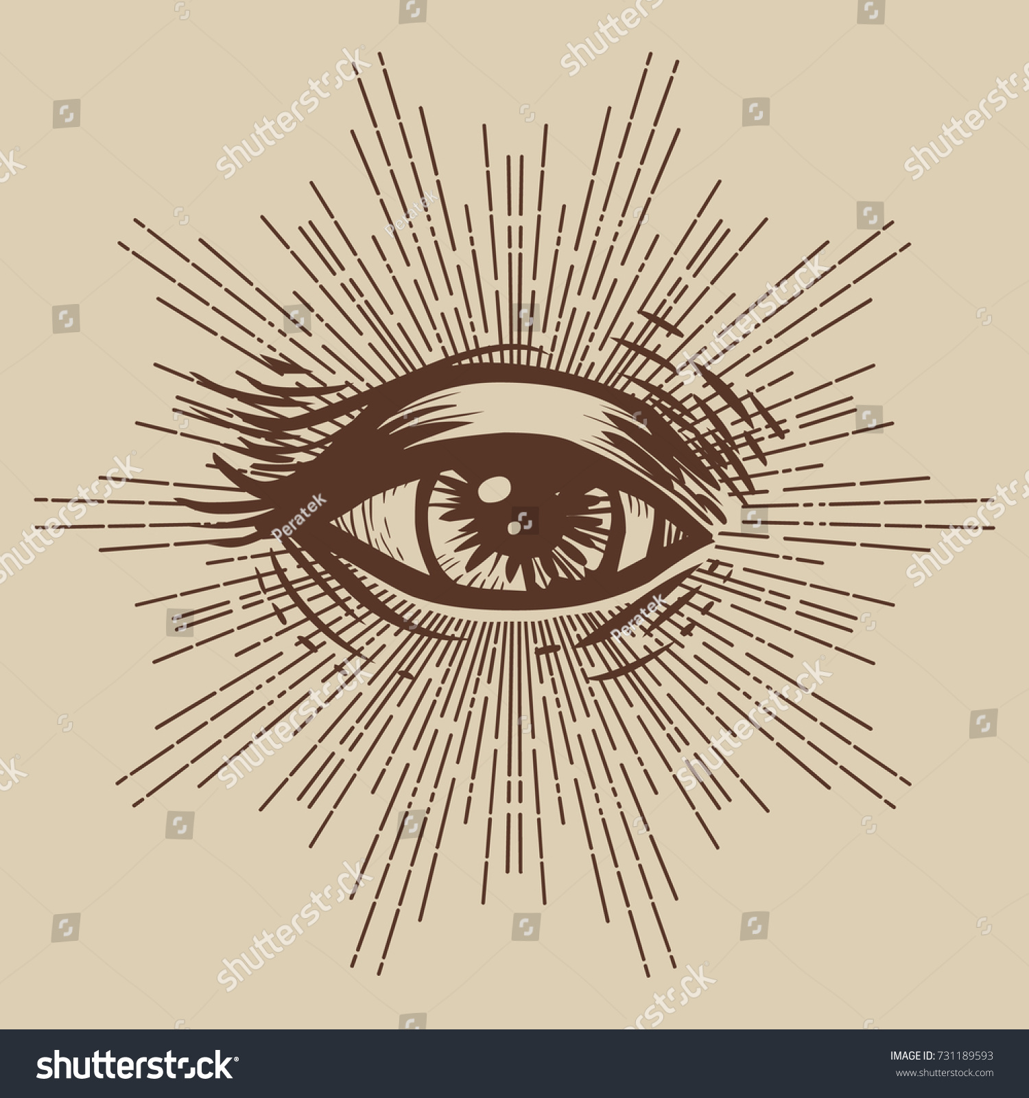 Masonic Symbol Seeing Eye Vector Illustration Stock Vector (Royalty ...
