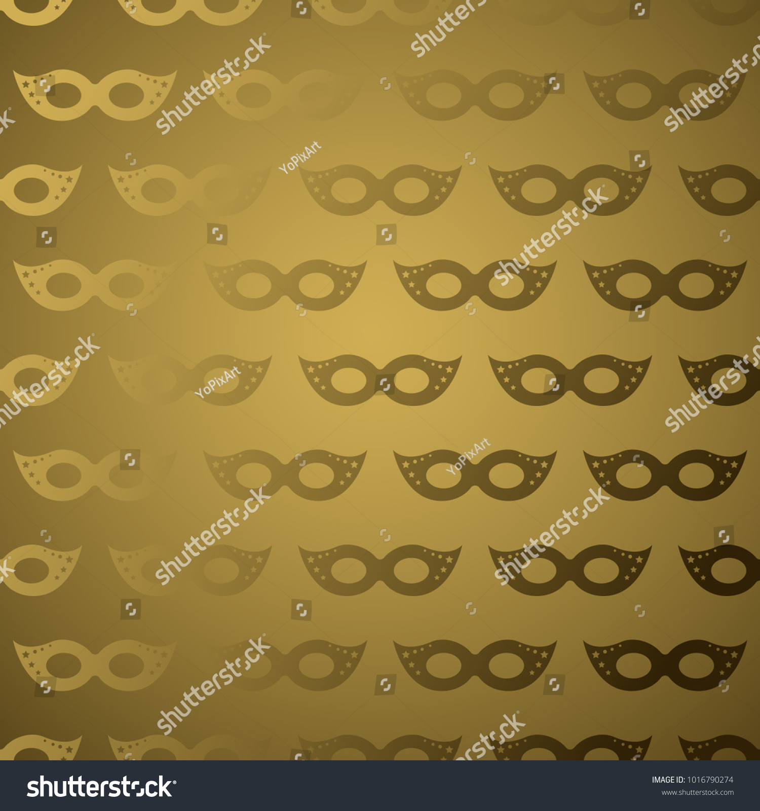 Masquerade Mask Golden Gradient Pattern Luxe Stock Vector (Royalty Free ...
