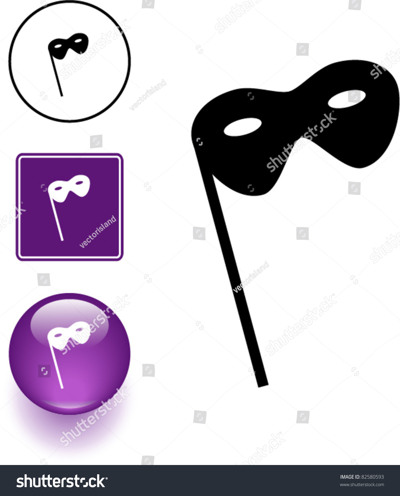 Masquerade Symbol Sign Button Stock Vector (Royalty Free) 82580593 ...