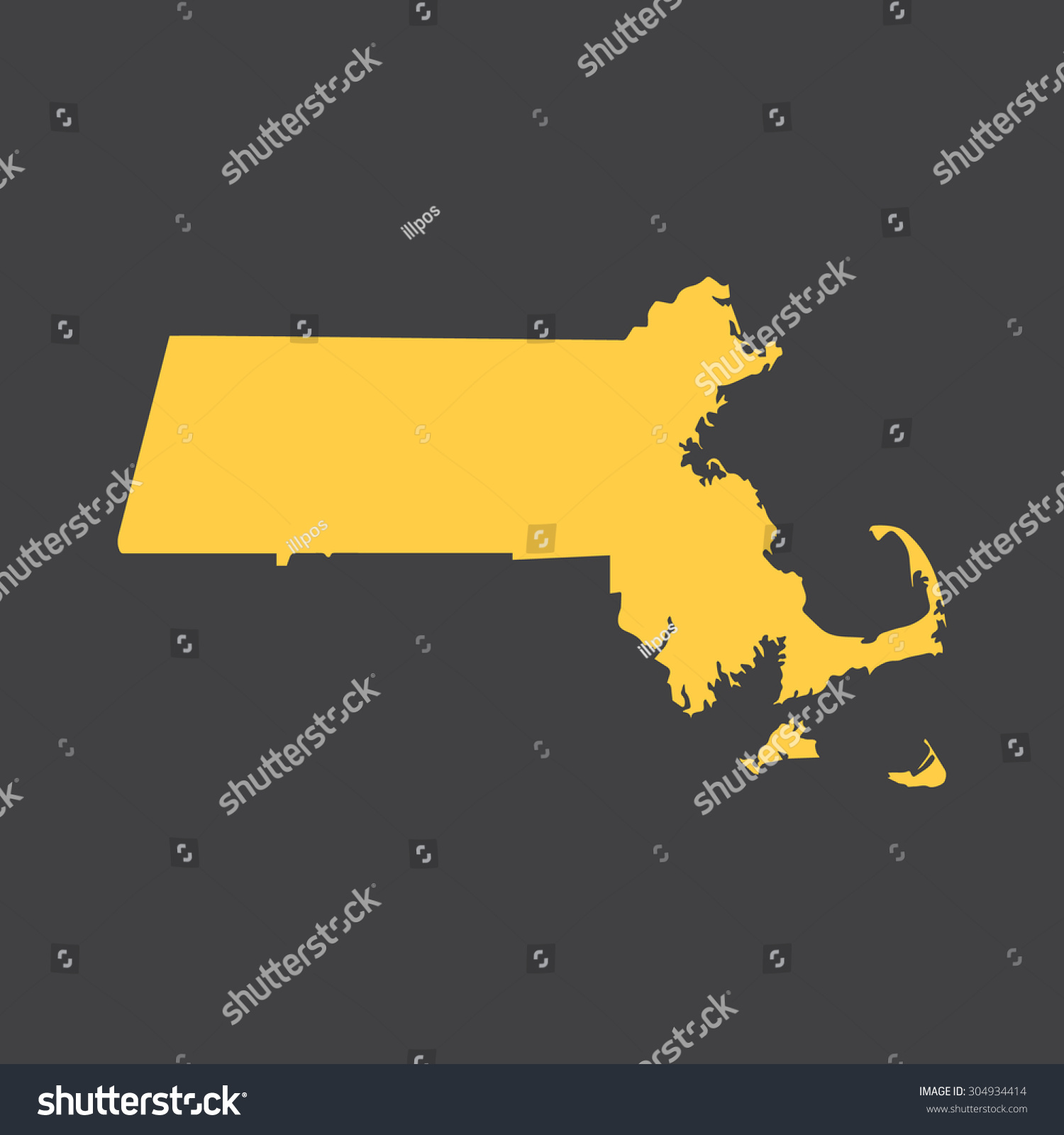 Massachusetts Bordermap Vector Illustration Eps8 Stock Vector (Royalty ...