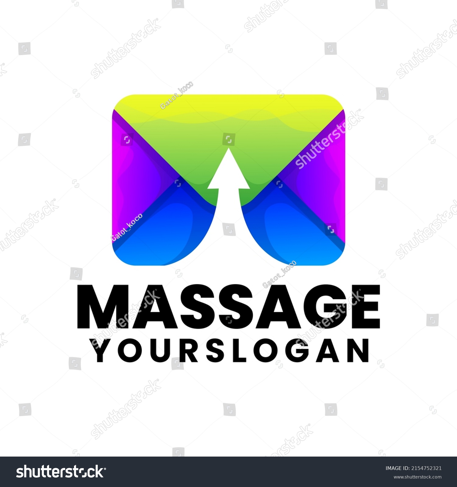 Massage Arrow Gradient Logo Design Stock Vector (Royalty Free ...