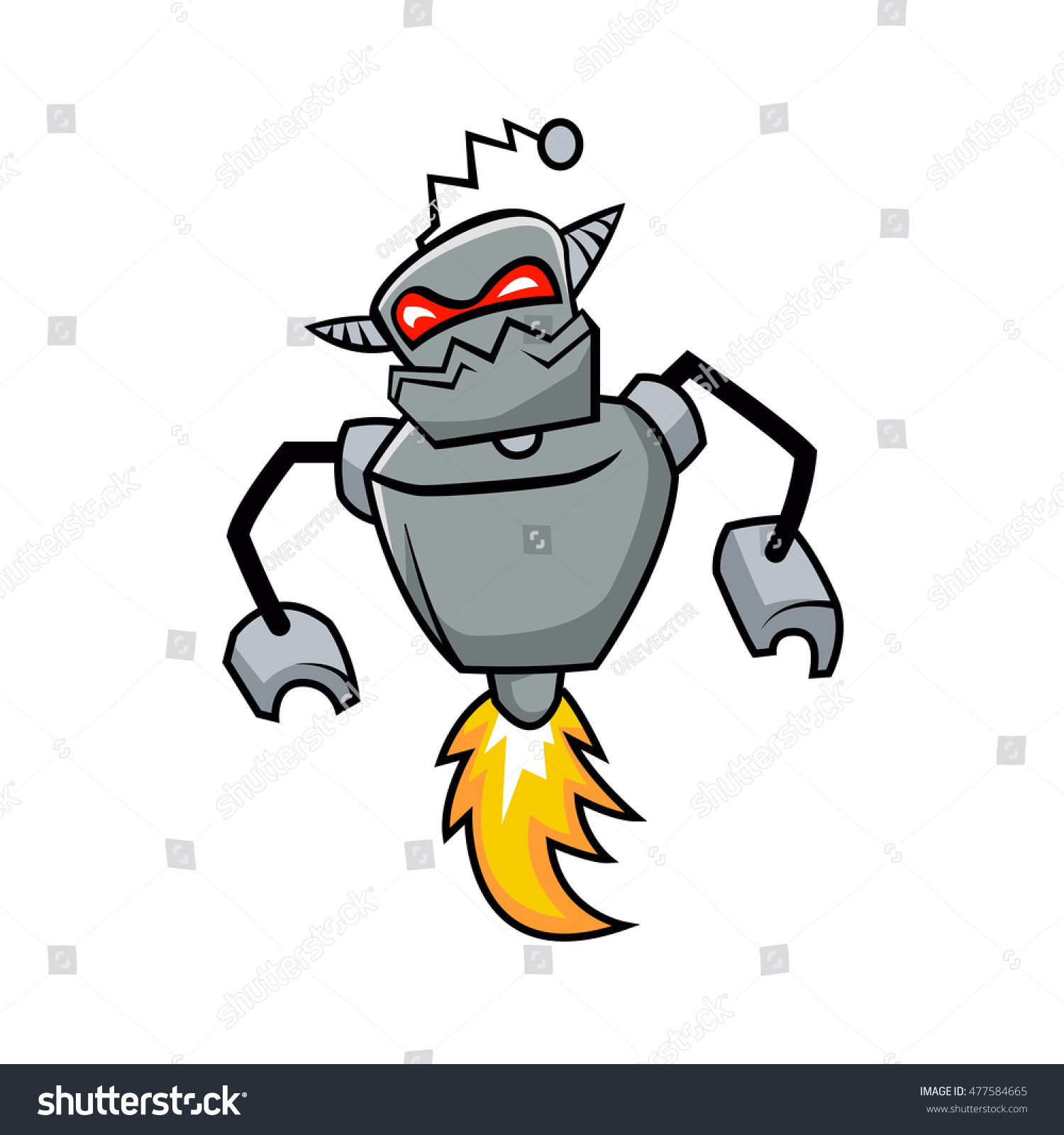 Massive Robot Cyborg Robot Stock Vector (Royalty Free) 477584665 ...