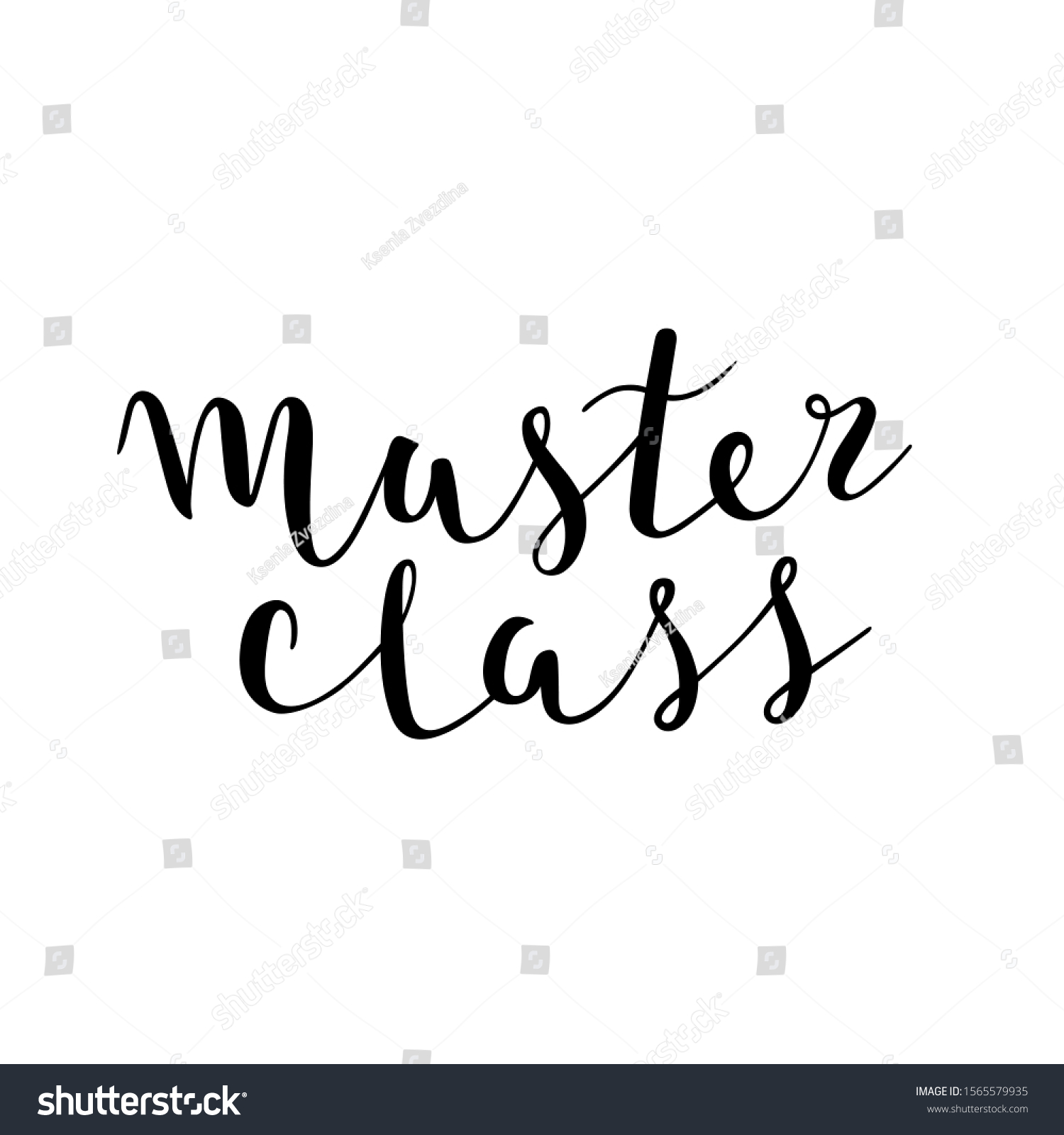 Master Class Lettering Handwritten Vector Text Stock Vector (Royalty ...