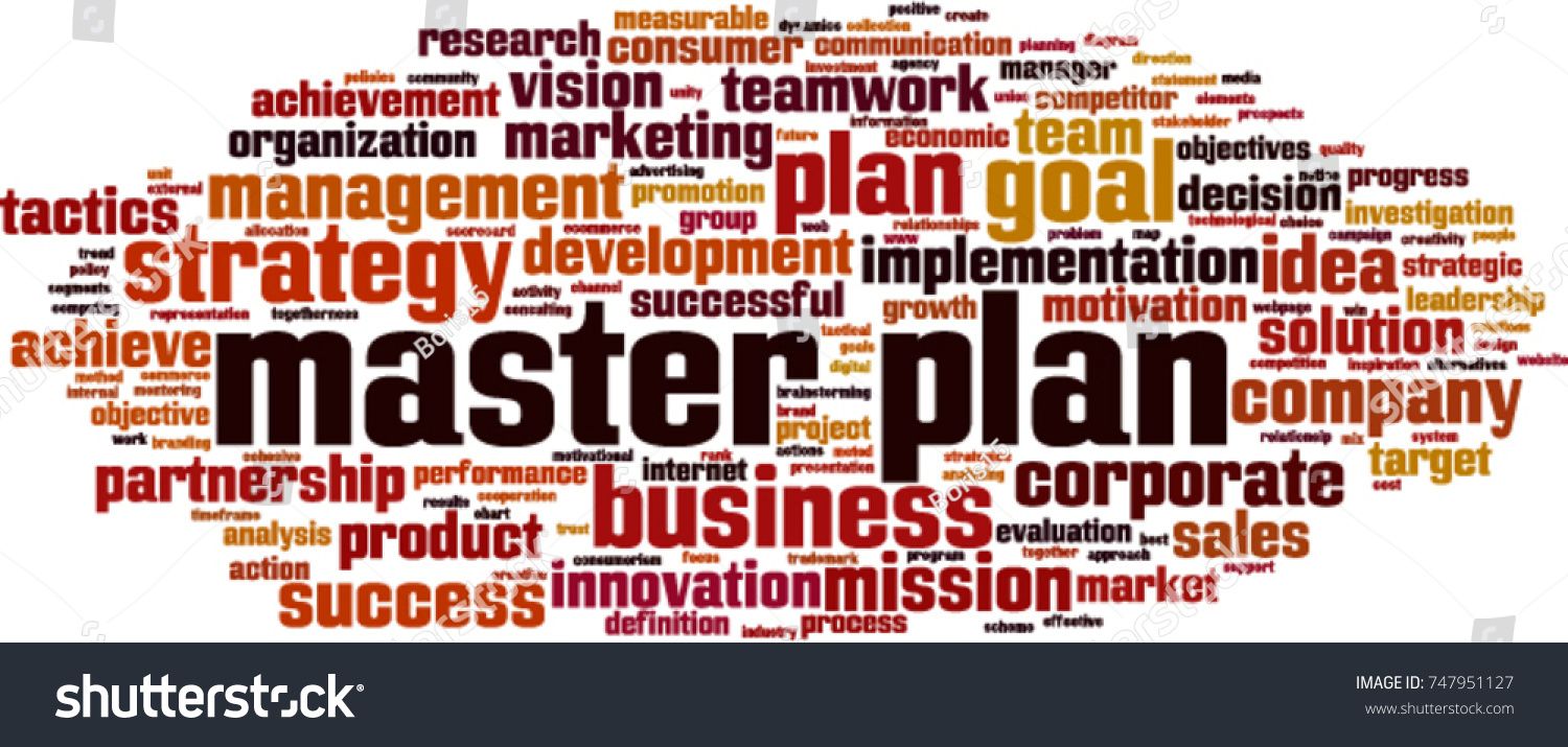 Master Plan Word Cloud Concept Vector Stock Vector (Royalty Free ...