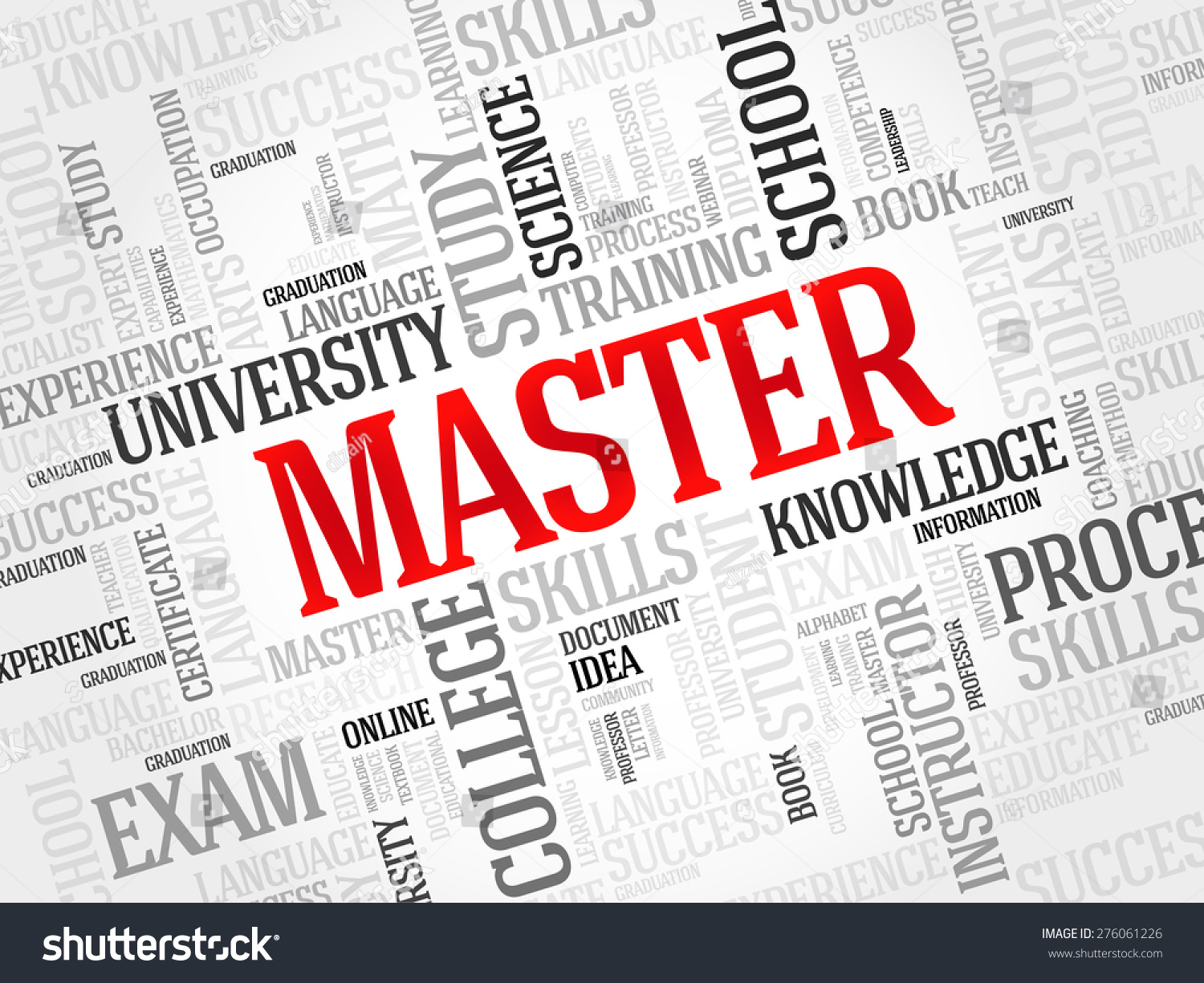 Master Word Cloud Education Concept Stock Vector (Royalty Free ...