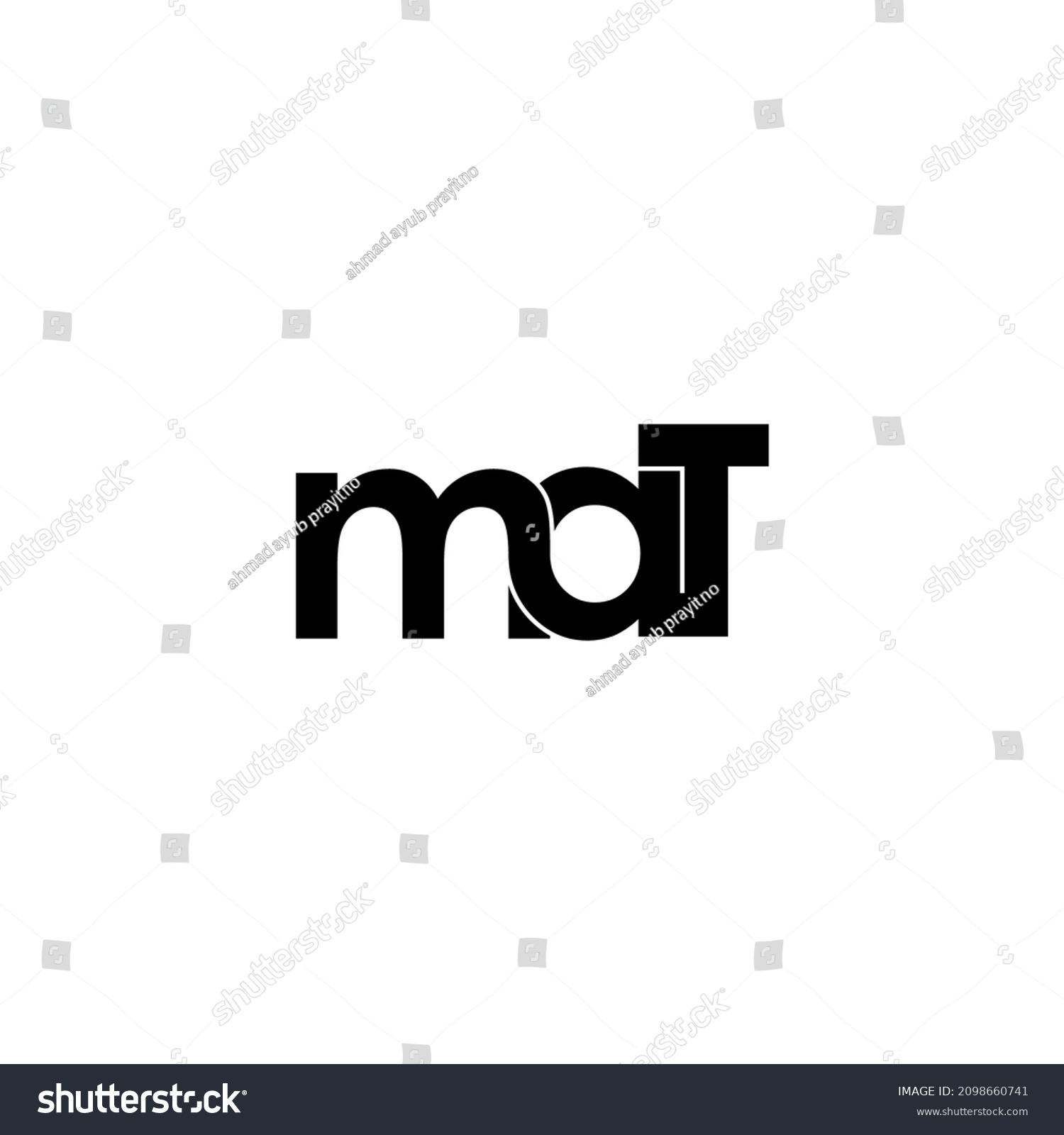 Mat Letter Original Monogram Logo Design Stock Vector (Royalty Free ...
