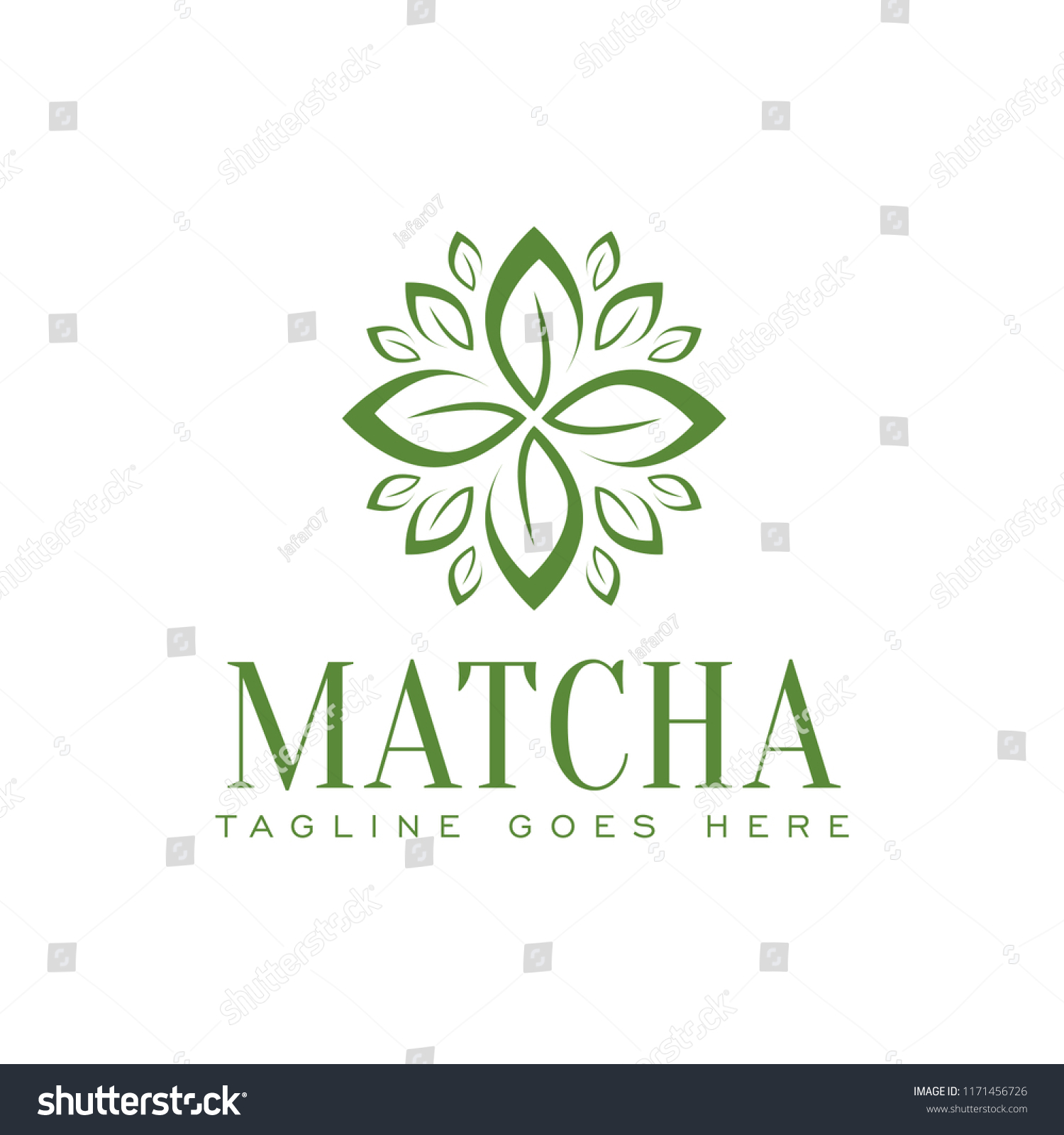 Matcha Latte Leaf Green Logo Icon Stock Vector (Royalty Free) 1171456726