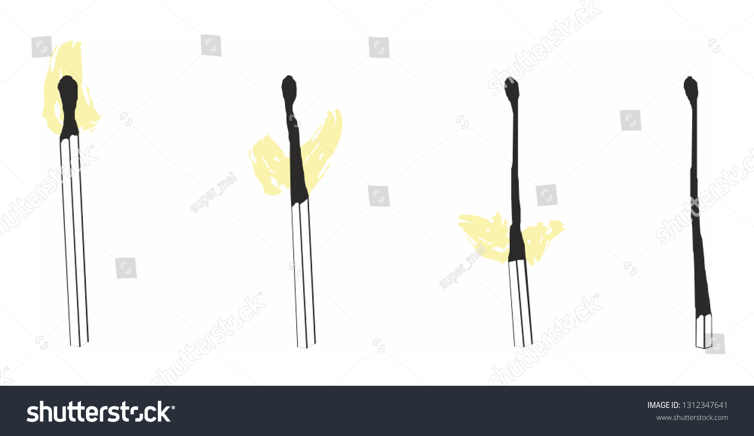 Matches Fire Stock Vector (Royalty Free) 1312347641