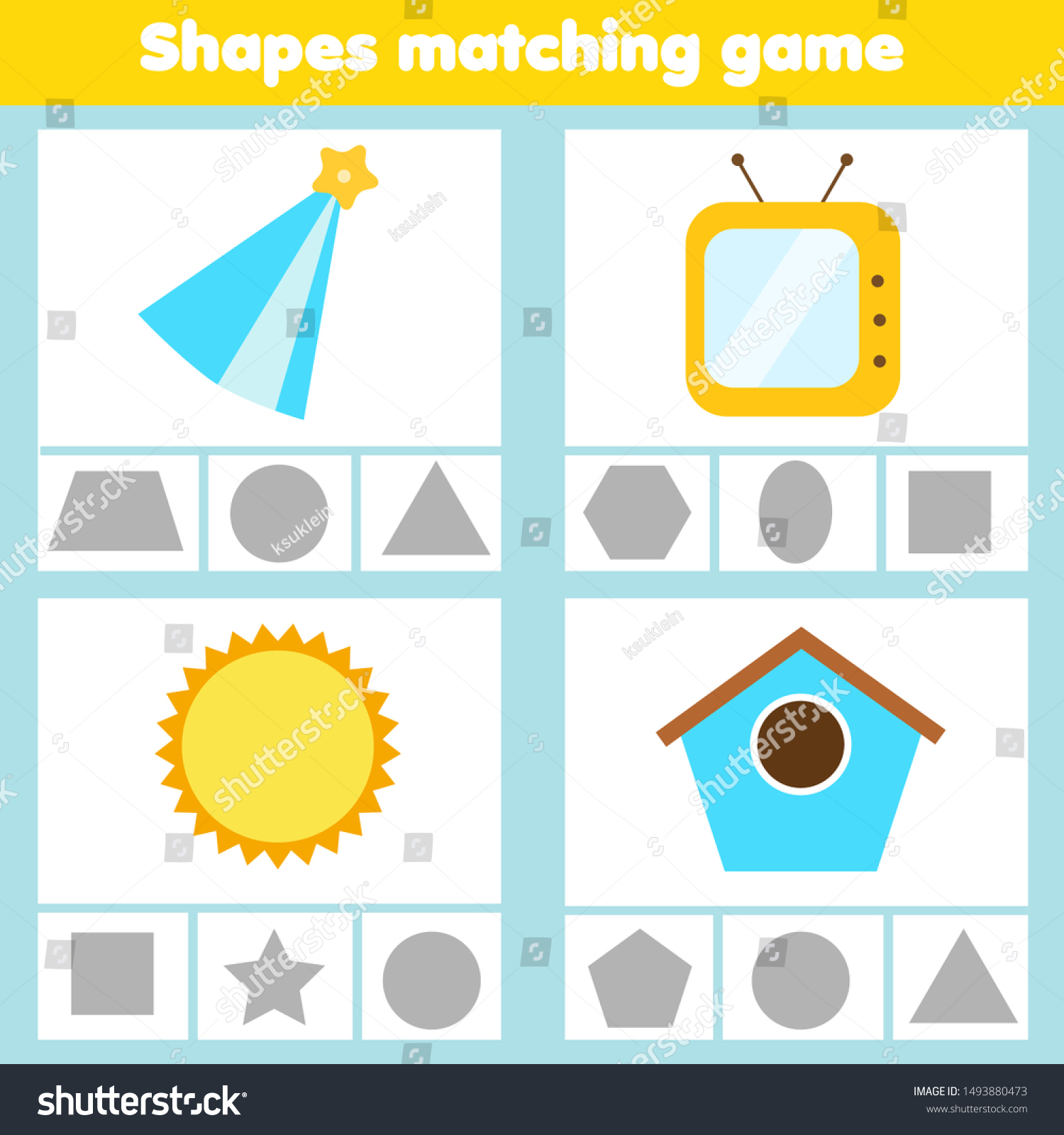 Matching Children Educational Game Match Real: เวกเตอร์สต็อก (ปลอดค่า ...