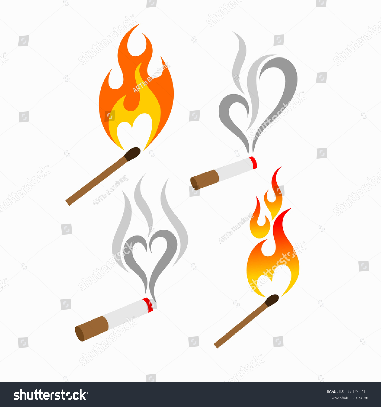 Matchstick Logo Collection Stock Vector (Royalty Free) 1374791711 ...