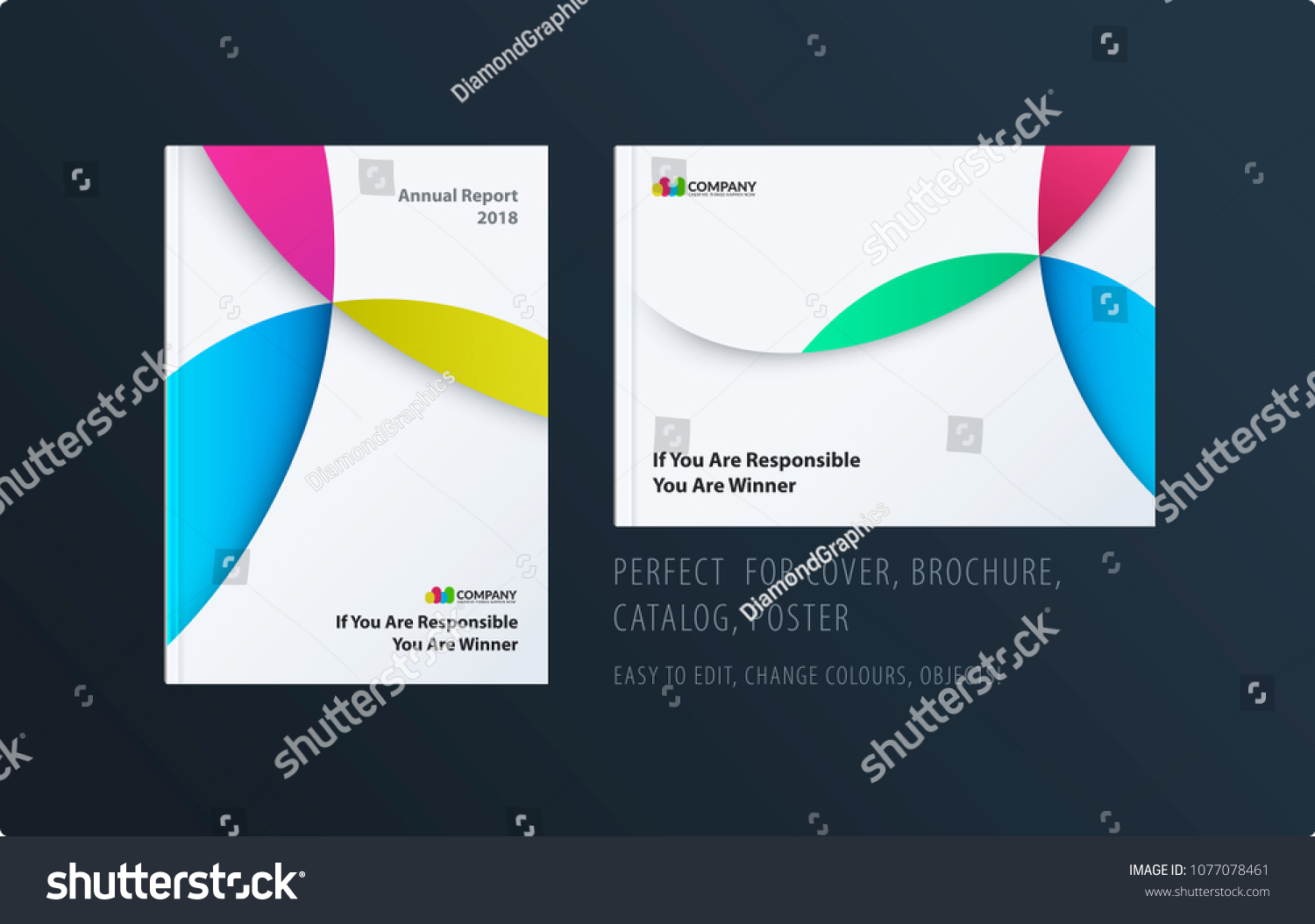 Material Design Template Colourful Circles Intersections Stock Vector ...