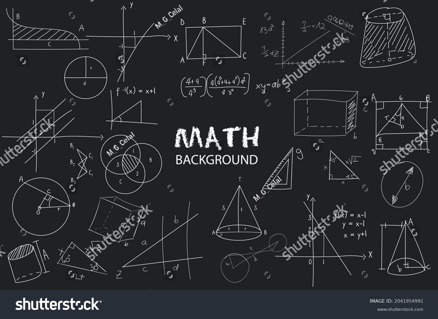 Math Algebra Shapes Background Vector Illustration Stock Vector ...