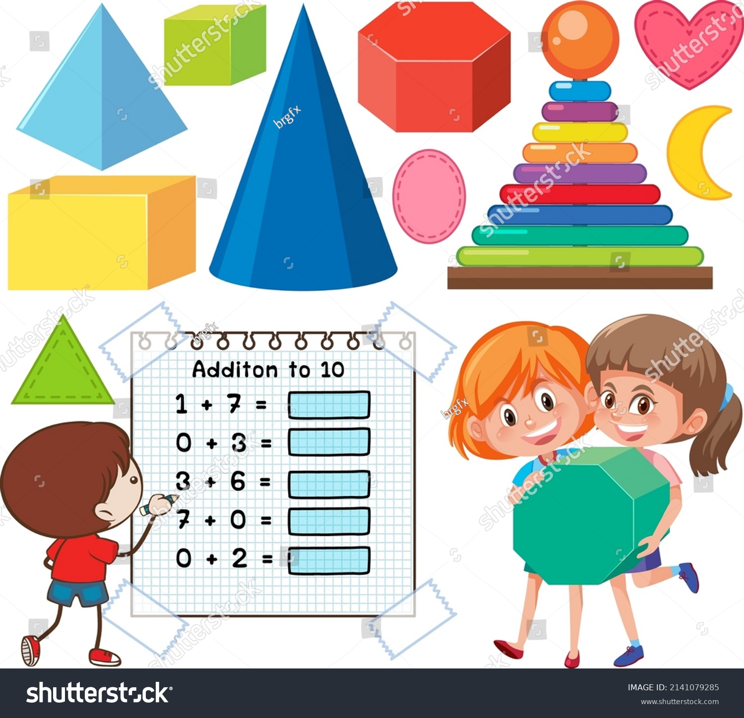 Math Classroom Objects Supplies Students Illustration Stock Vector ...