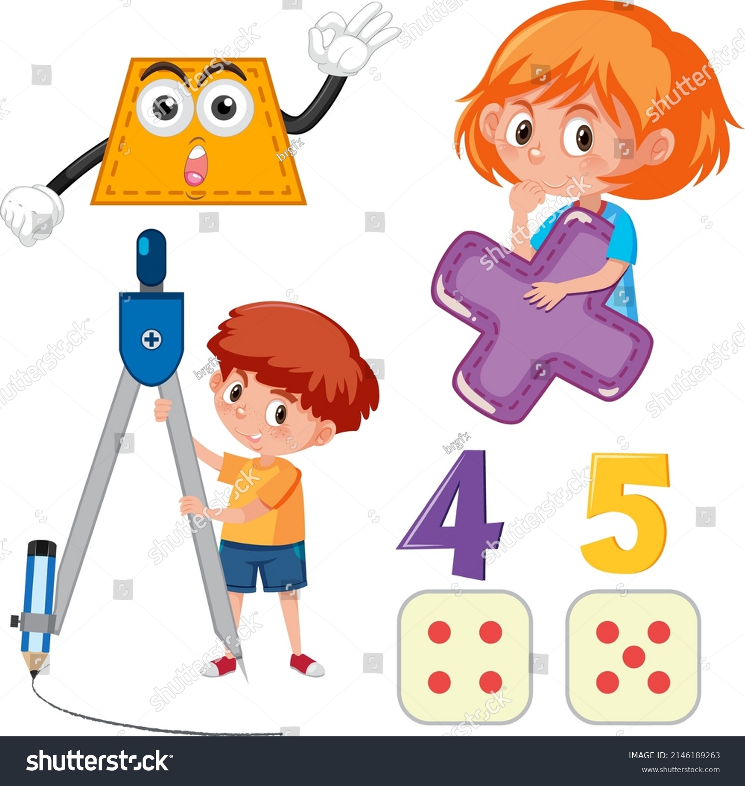 Math Classroom Objects Supplies Students Illustration Stock Vector ...