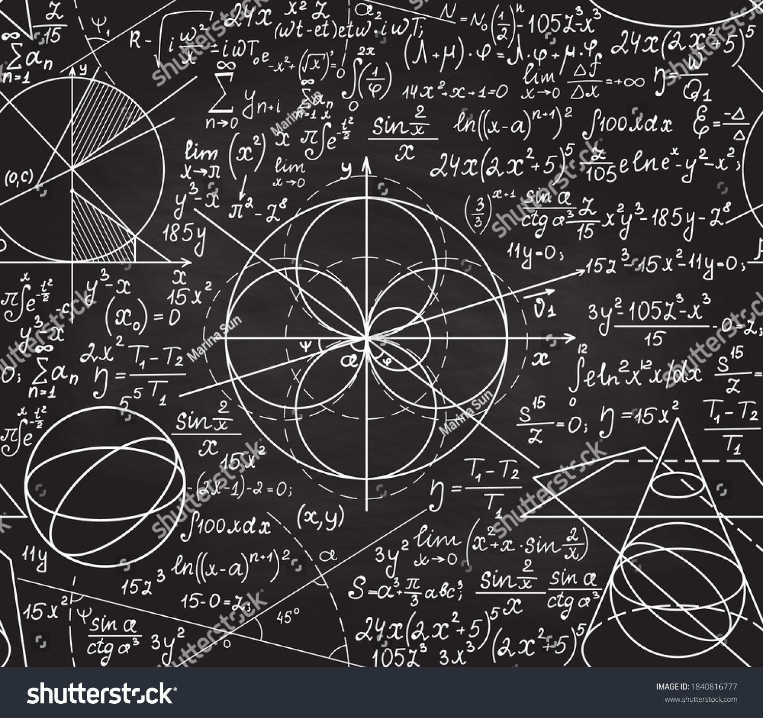 Math Educational Vector Seamless Pattern Formulas Stock Vector (Royalty ...