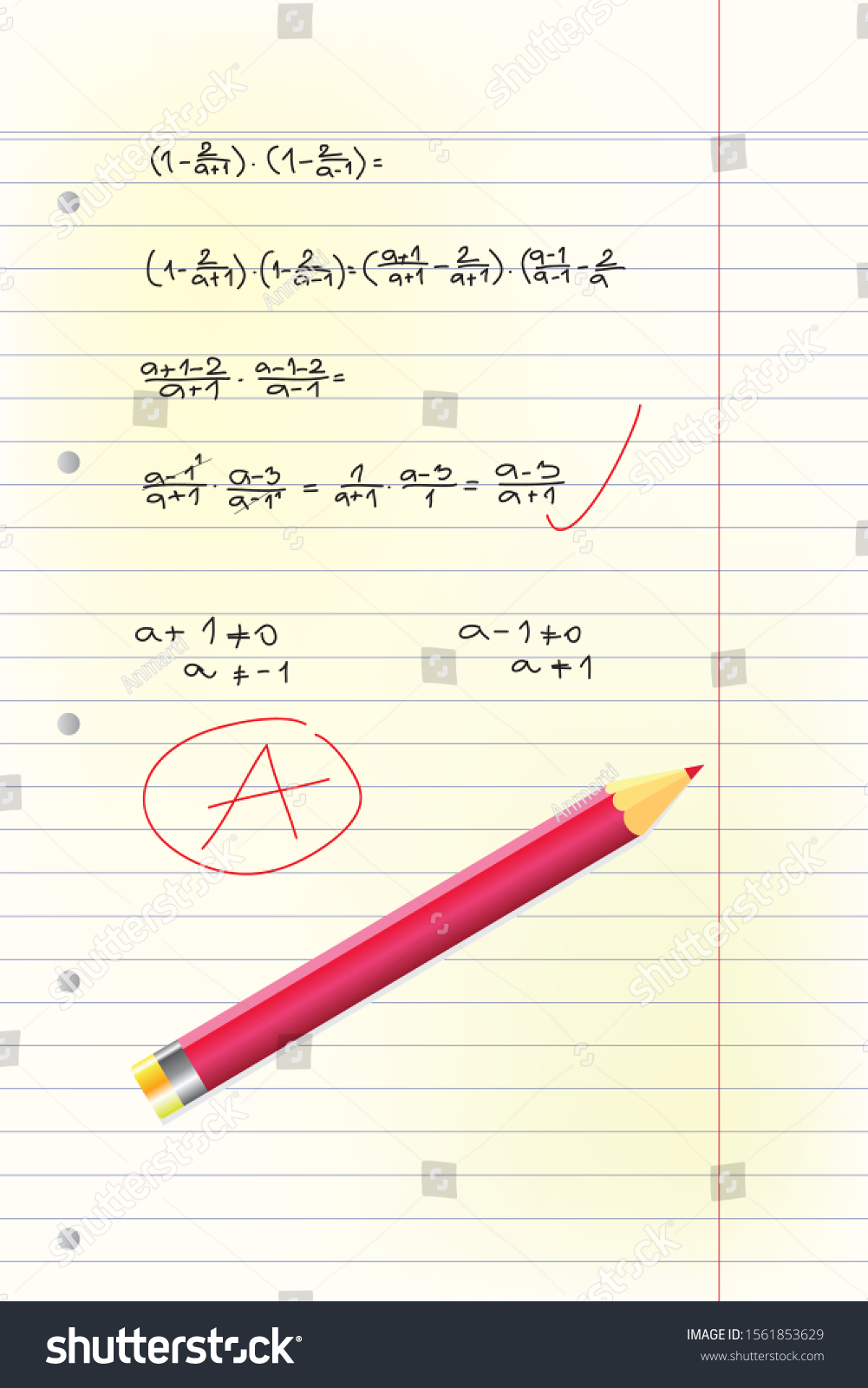 Math Exam Pass Test Sheet School Stock Vector (Royalty Free) 1561853629 ...