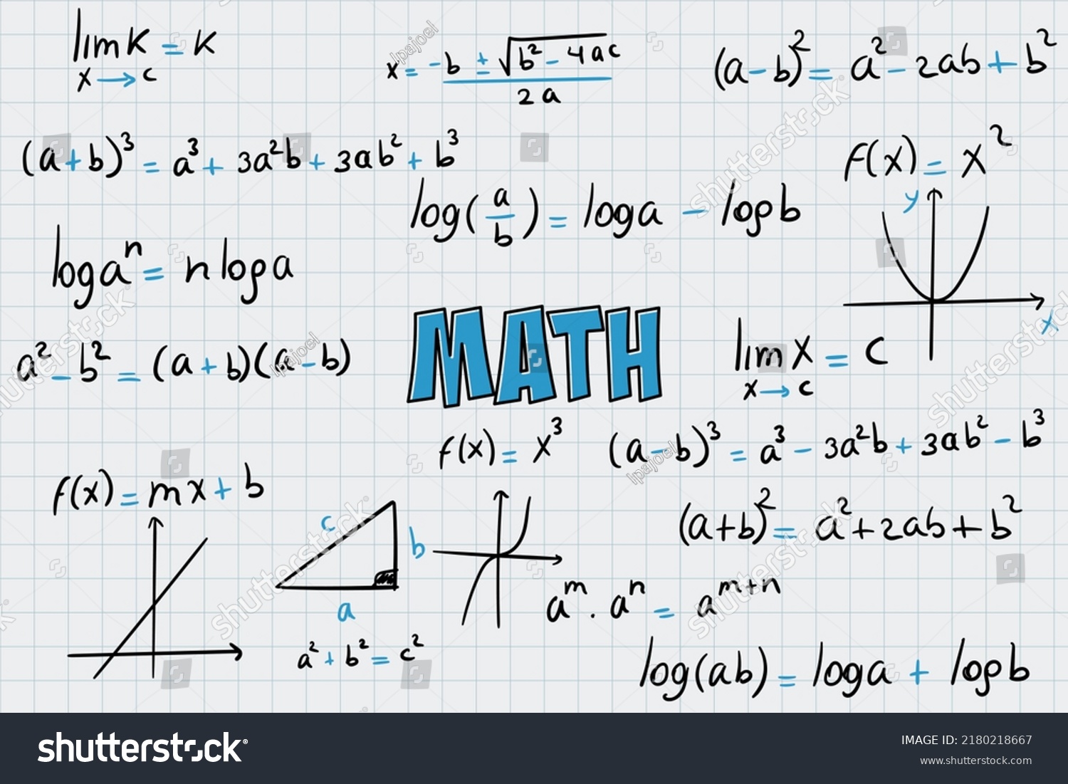 Math Exercises Formulas Equations Calculus Algebra Stock Vector