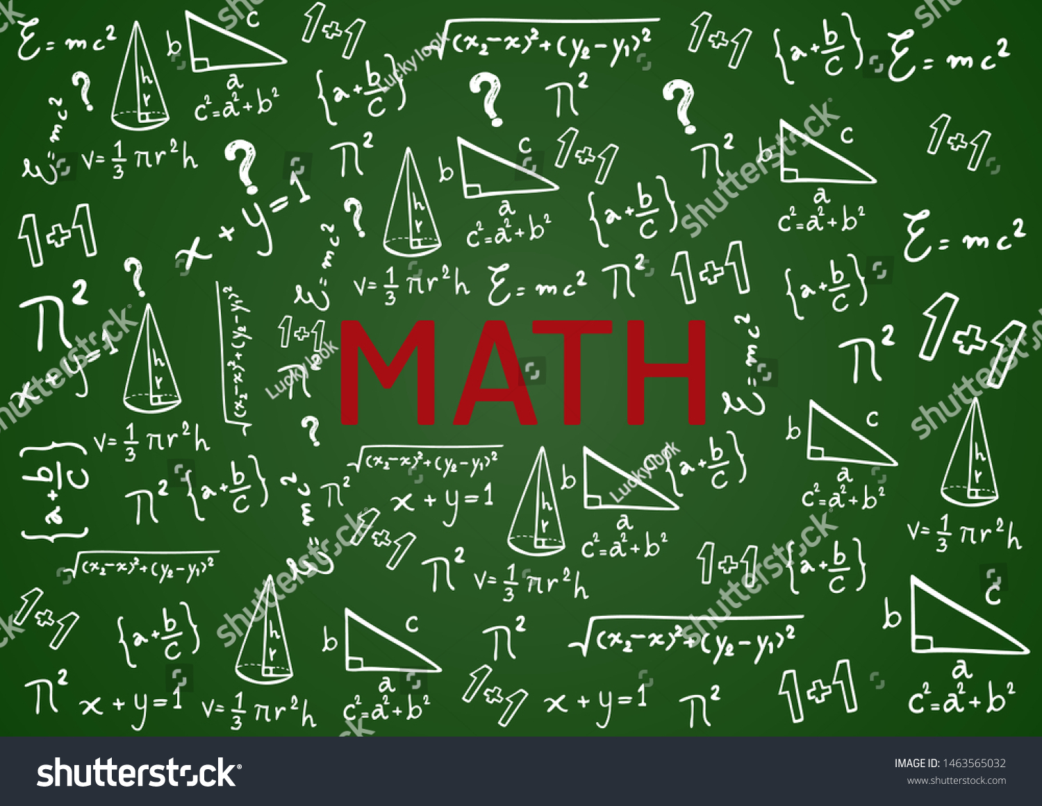Math Formulas On Blackboard Banner Math Stock Vector (Royalty Free ...