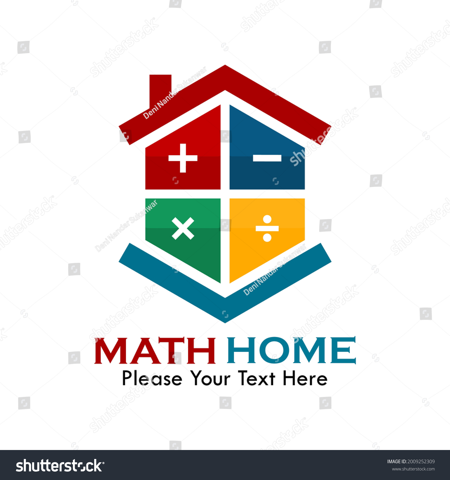 Math Home Logo Template Illustration Stock Vector (Royalty Free) 2009252309
