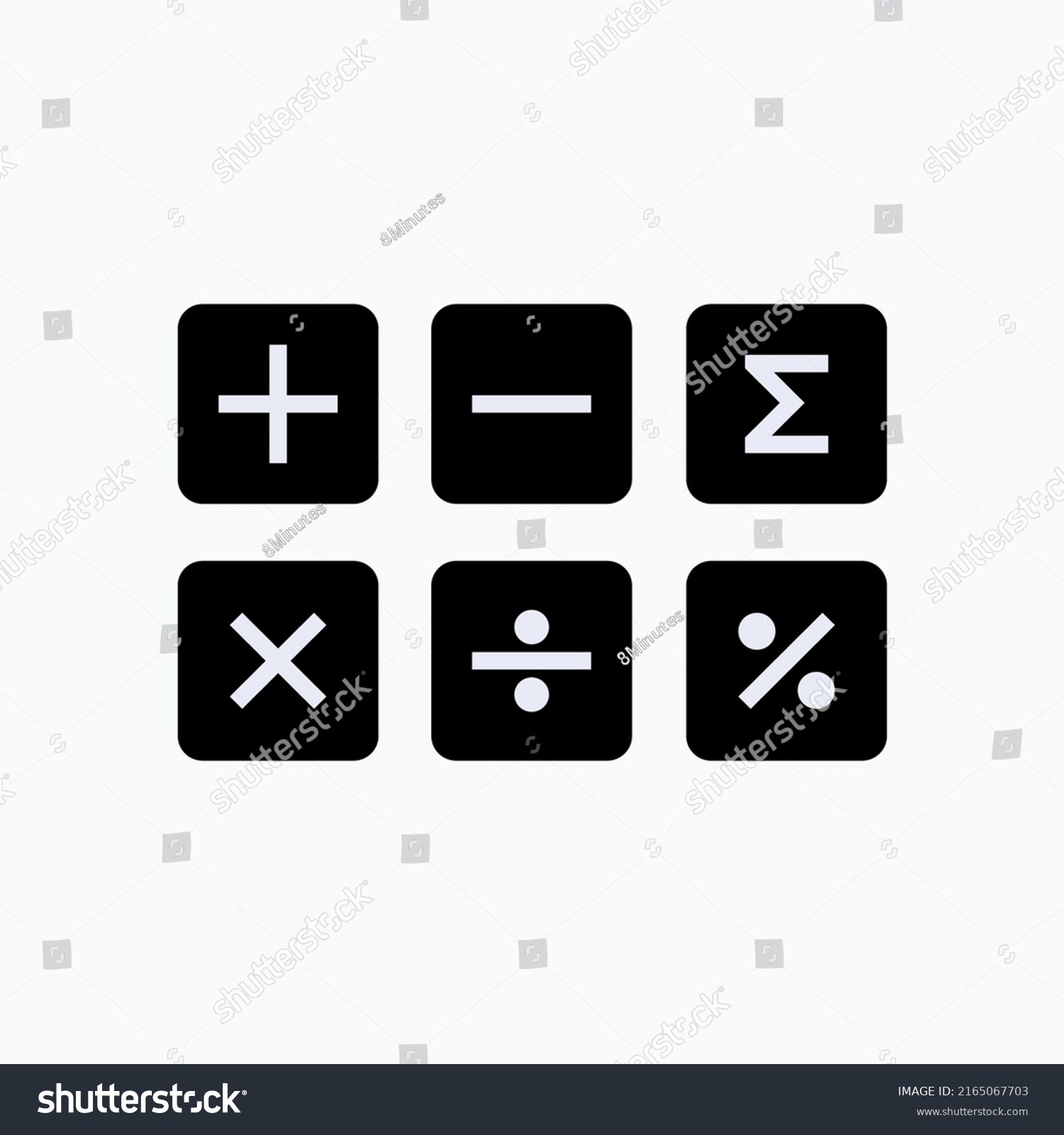 Math Icon Calculator Calculation Symbol Vector Stock Vector (Royalty ...