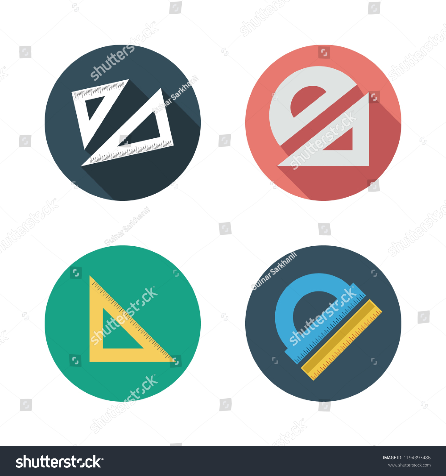 Math Icon Set Vector Set About Stock Vector (Royalty Free) 1194397486 ...