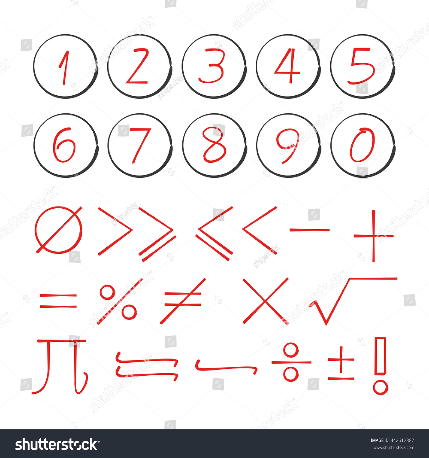Math Icons Number Stock Vector 442612387 - Shutterstock