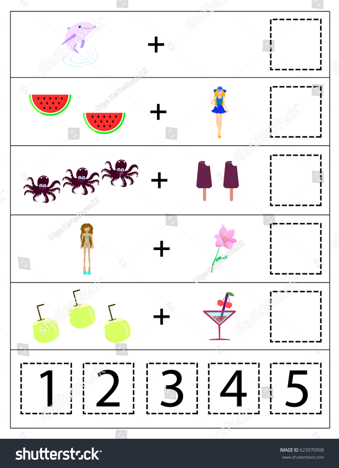 Math Kids Game Printable Vector Illustration Stock Vector (Royalty Free ...