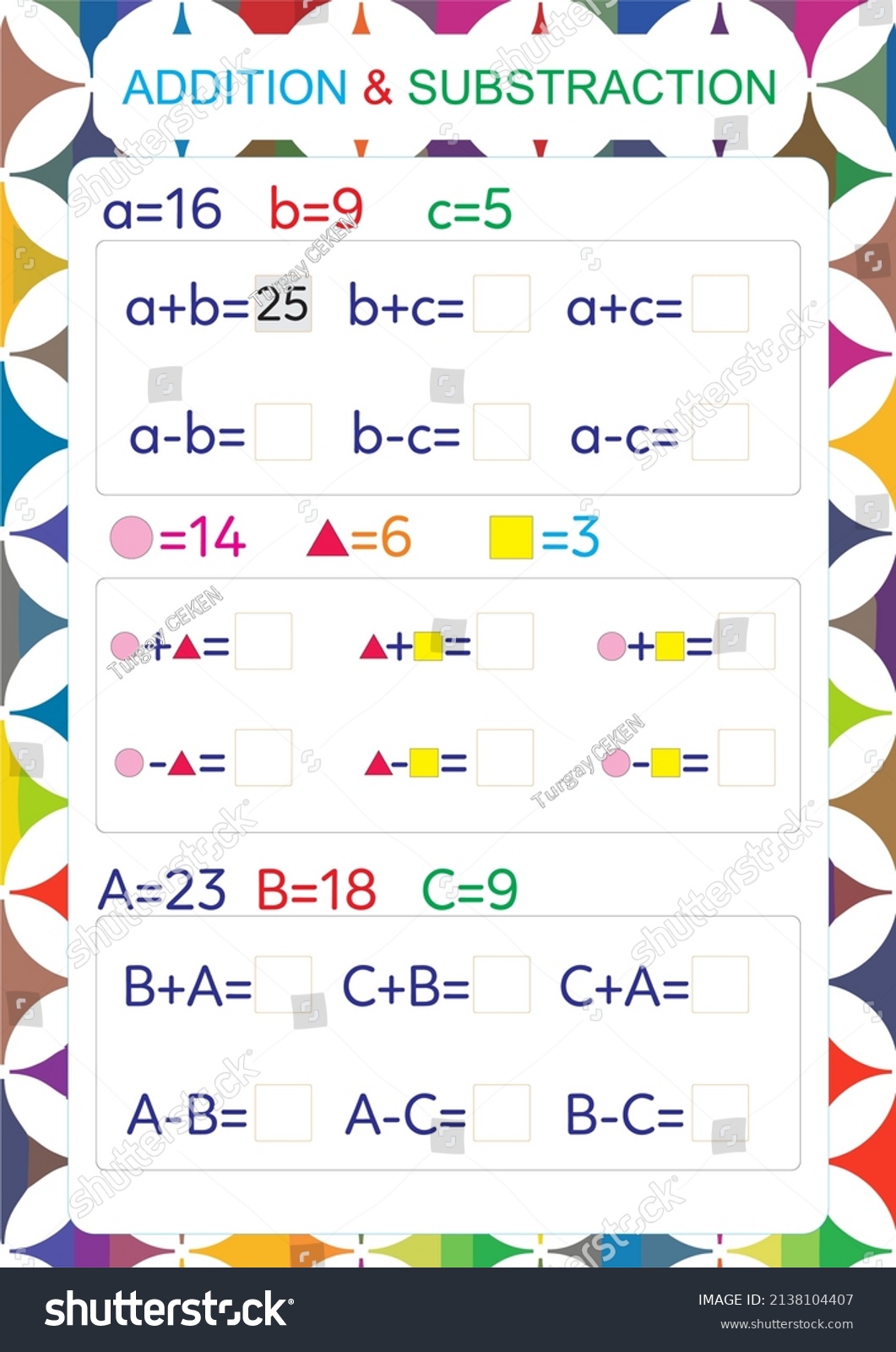 Math Operations Primary Secondary School Stock Vector (Royalty Free ...