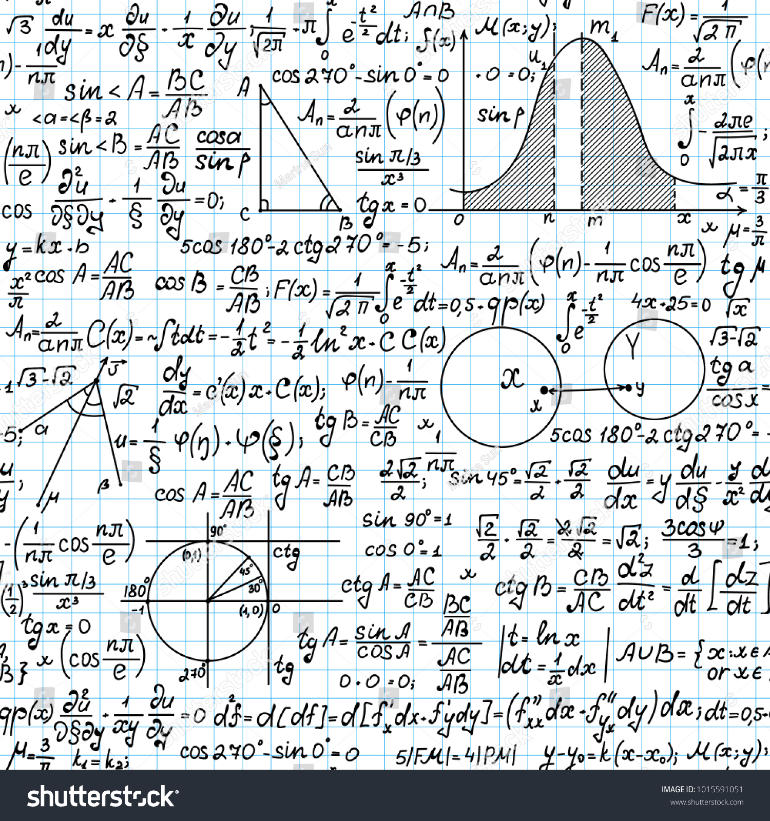 Math School Vector Seamless Pattern Handwritten Stock Vector (Royalty ...