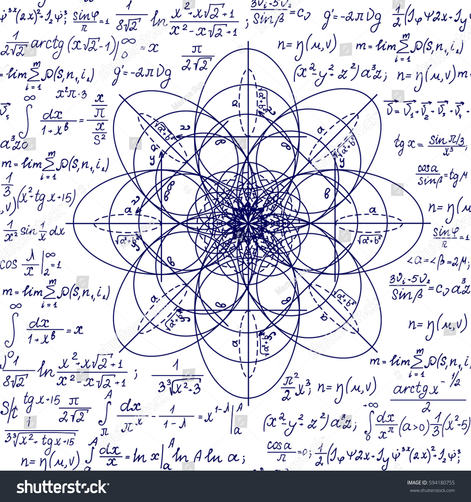 Math Scientific Vector Seamless Pattern Geometry Image vectorielle de ...