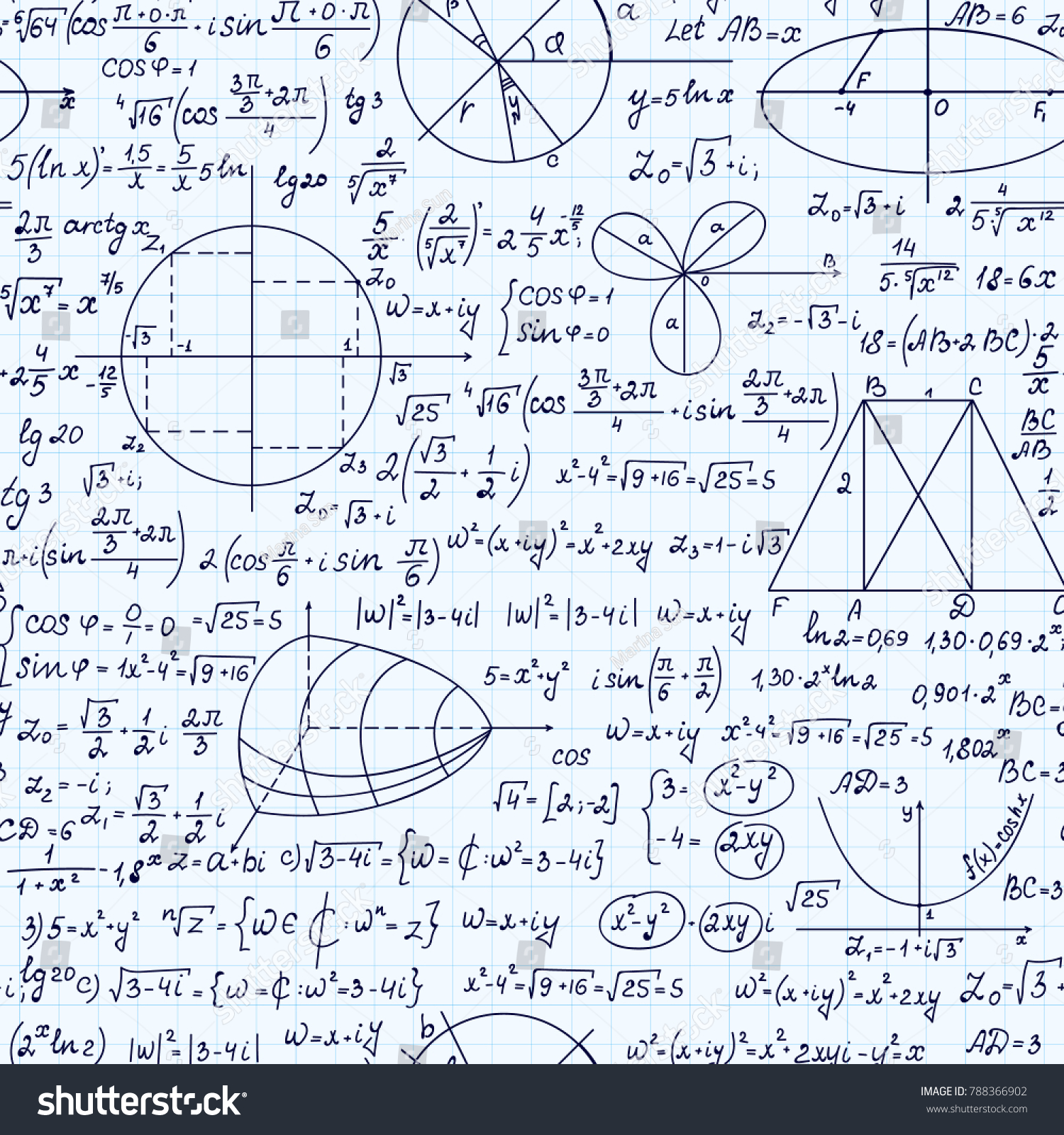 Math Scientific Vector Seamless Pattern Geometry Stock Vector (Royalty ...