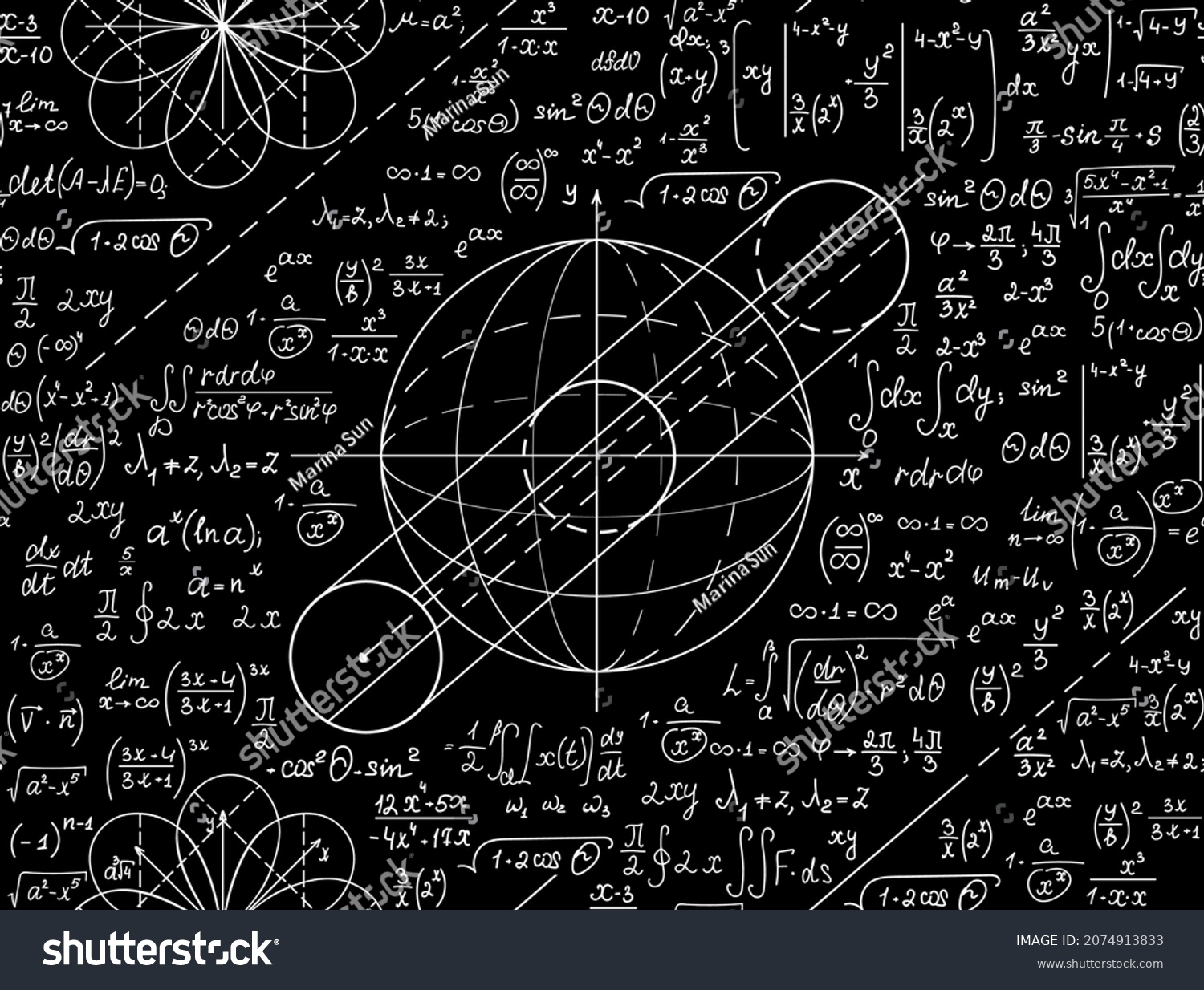 Math Scientific Vector Seamless Pattern Handwritten Stock Vector ...