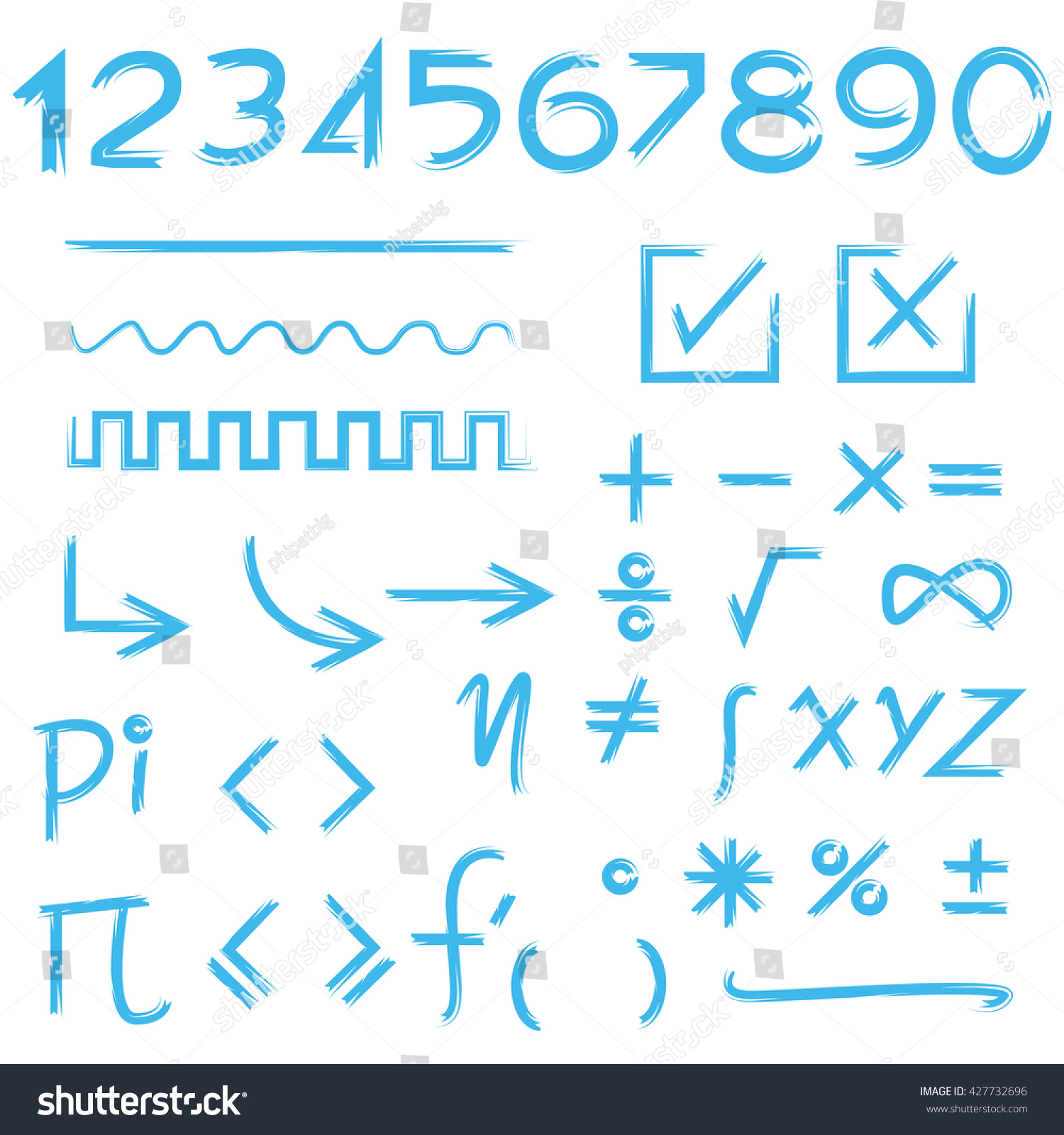 Math Sign Number Check List Stock Vector (Royalty Free) 427732696