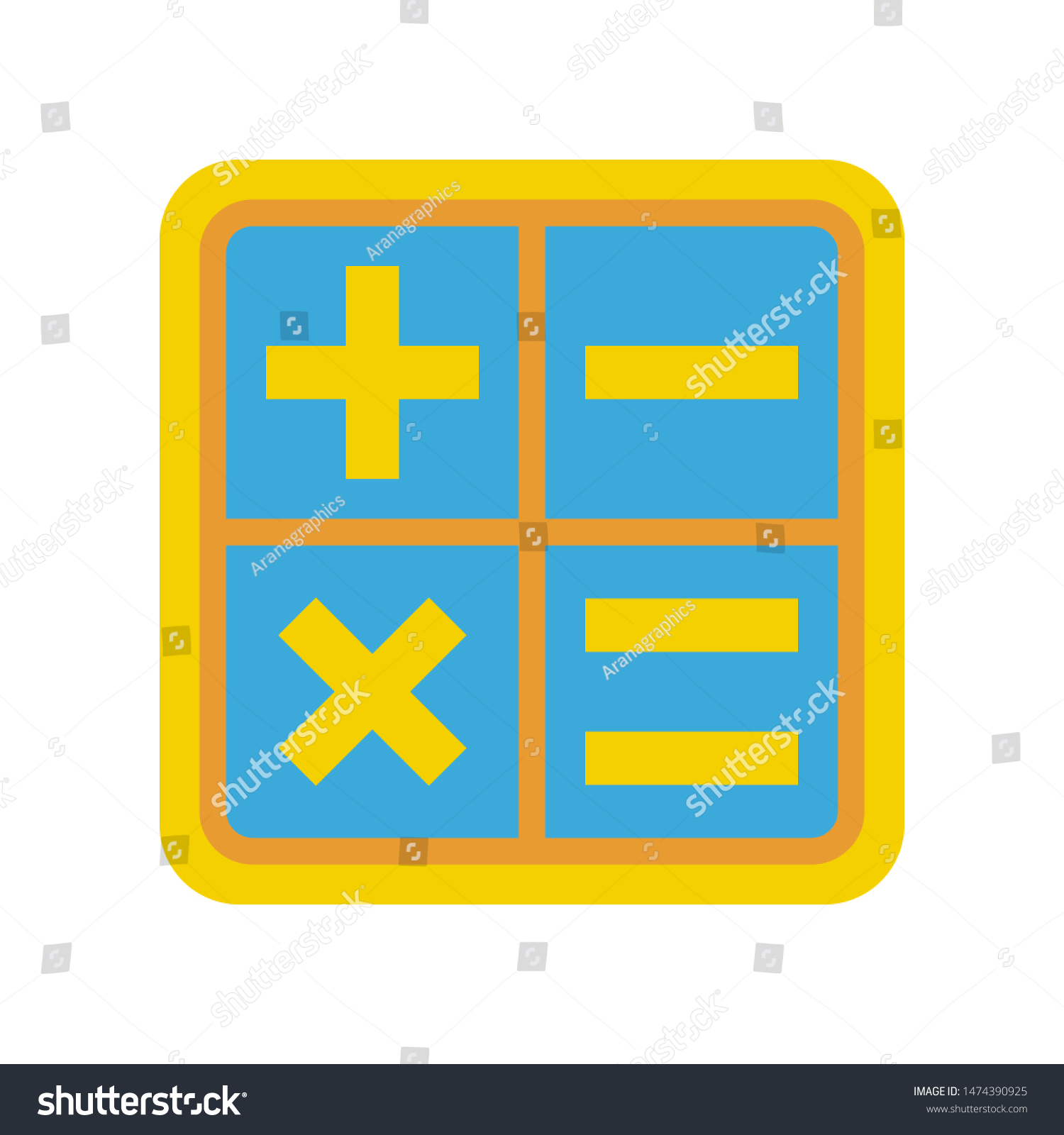 Math Sign Vector Back School Flat Stock Vector (Royalty Free ...