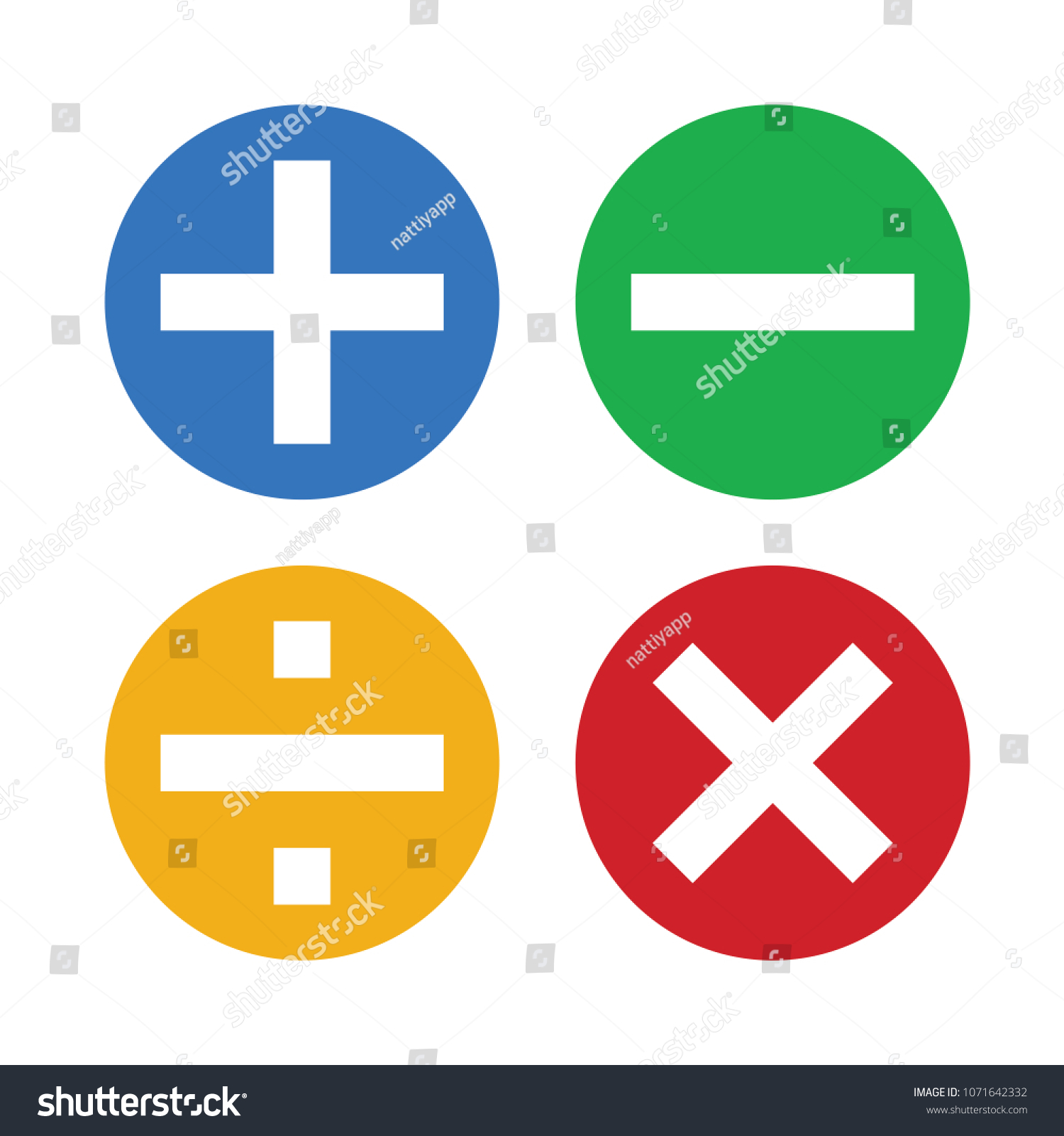 Math Symbols Math Icons: Vector có sẵn (miễn phí bản quyền) 1071642332 ...